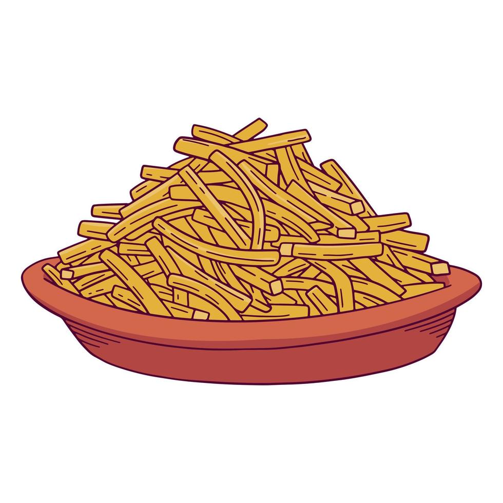 French Fries Plate Illustration 21986213 Vector Art At Vecteezy