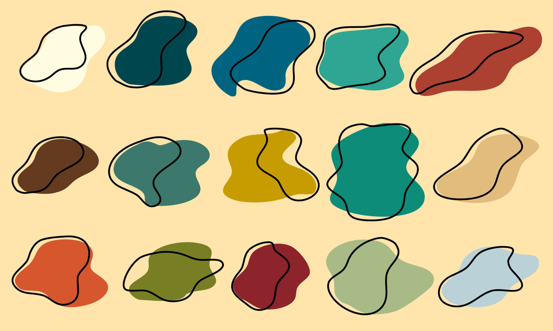 Vector Set Minimal Background With Organic Abstract Shapes And Sample Text In Pastel Colors