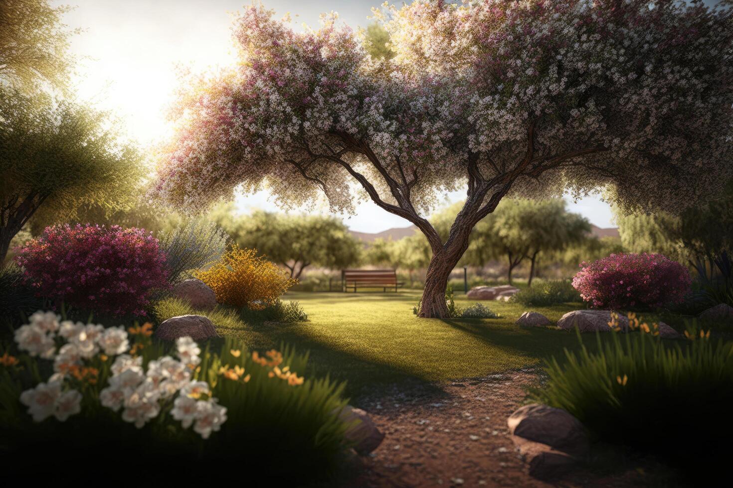 Spring Natural Background. Illustration 21991158 Stock Photo at Vecteezy