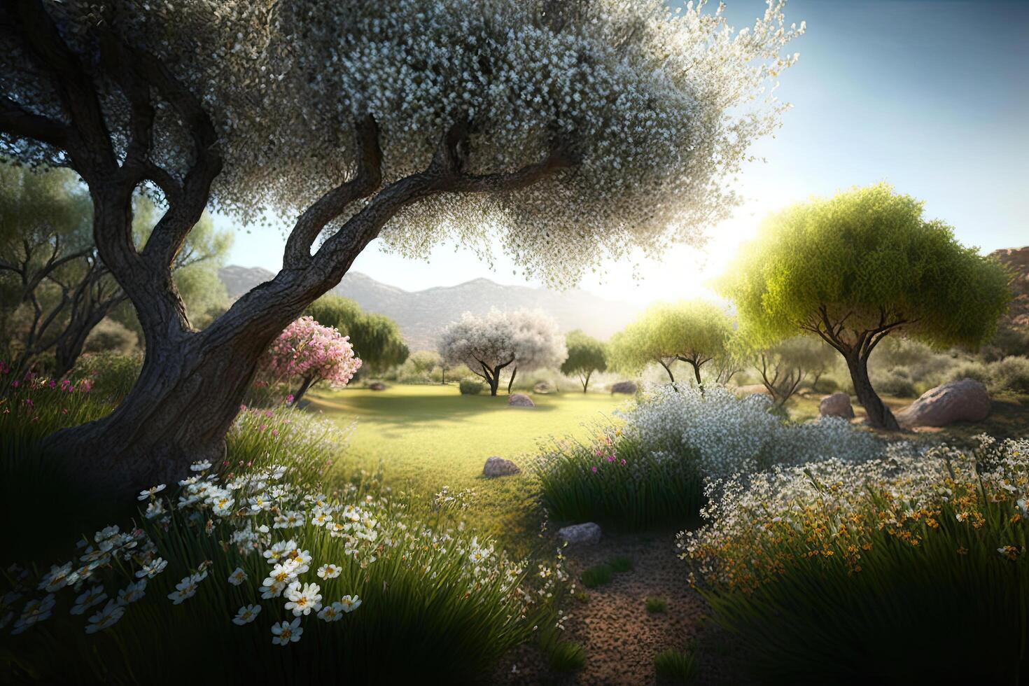 Spring Natural Background. Illustration 21992268 Stock Photo at Vecteezy