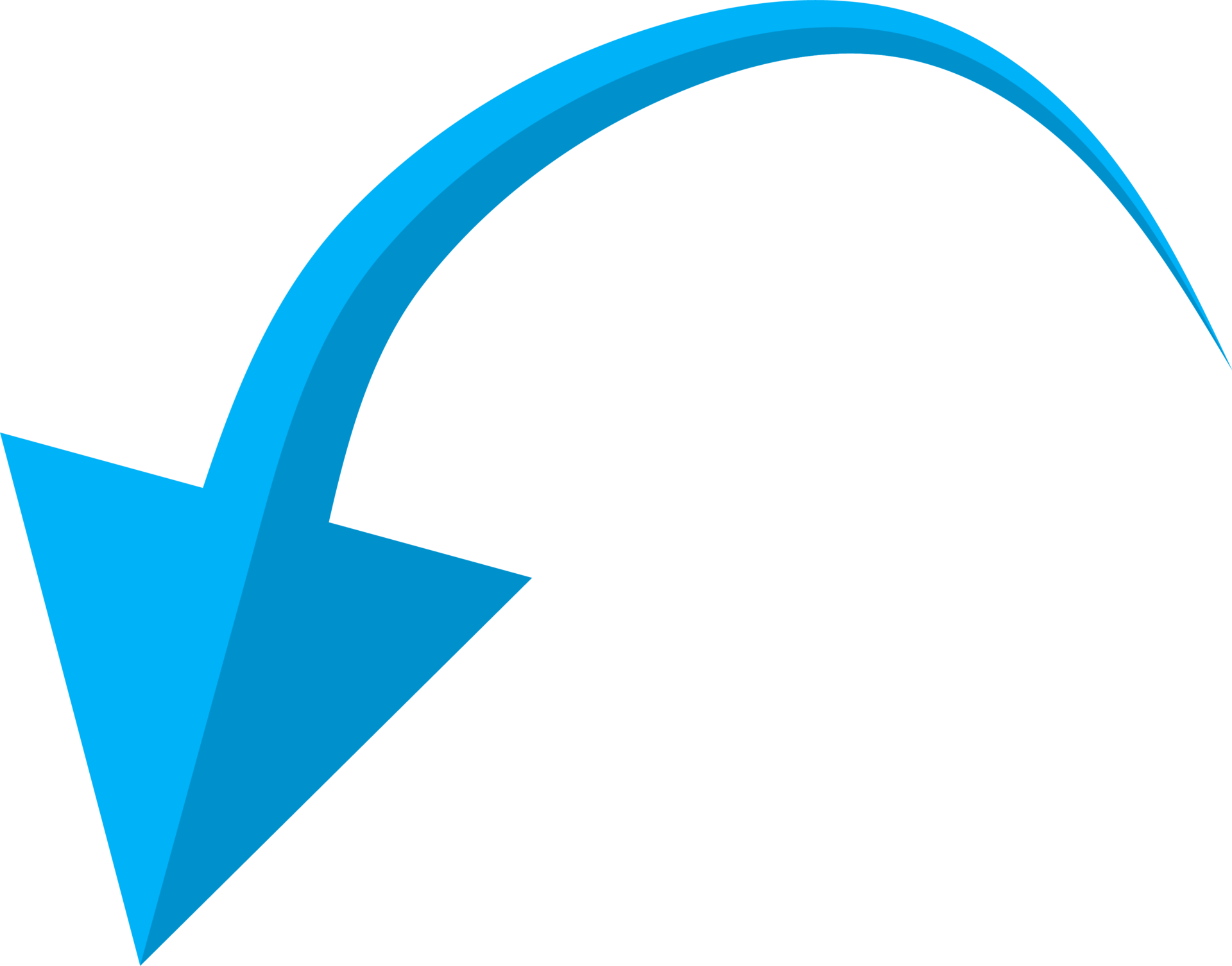 Hand drawn blue curved arrow shape in doodle style 21997165 PNG