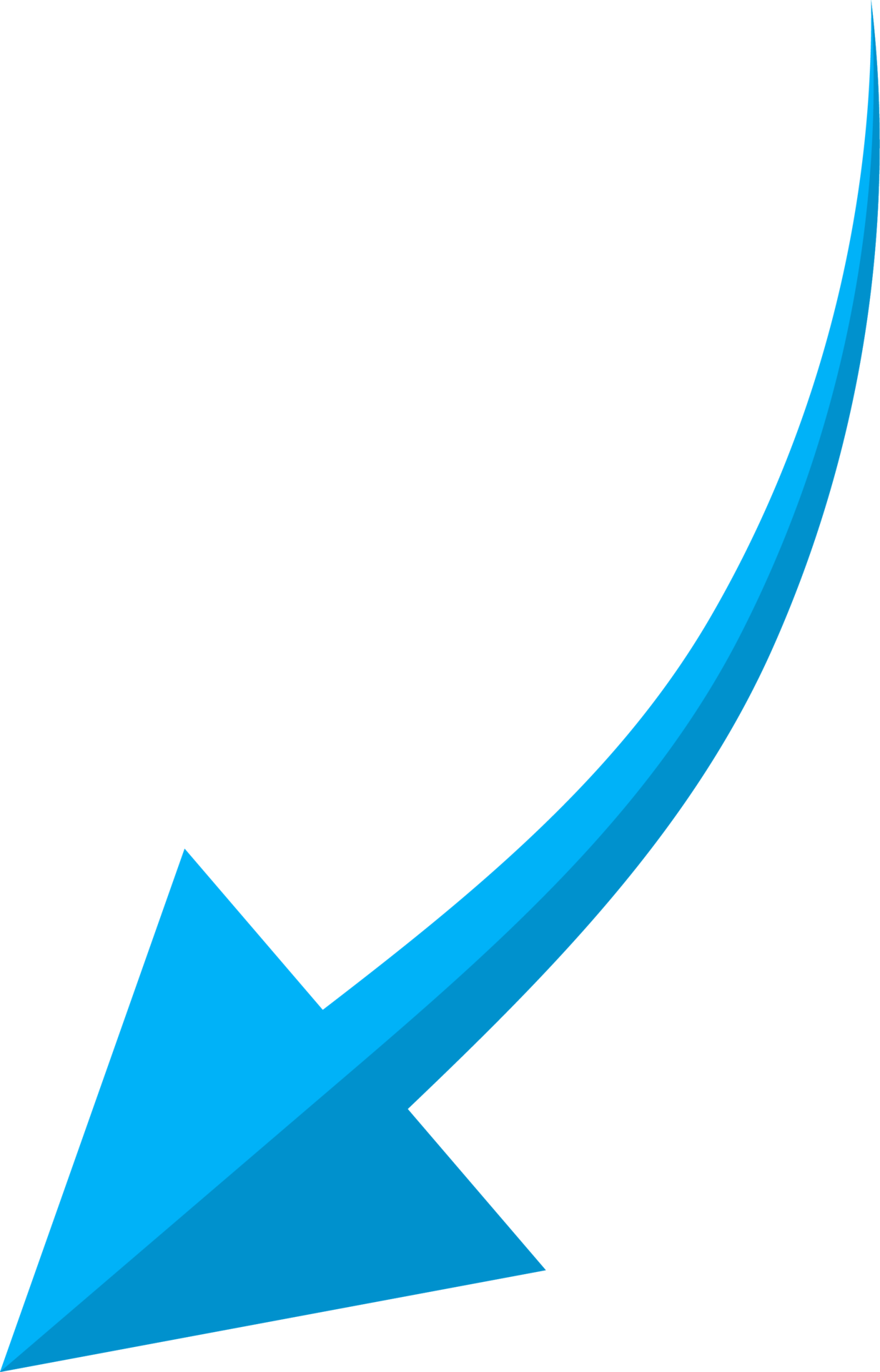 Hand drawn blue curved arrow shape in doodle style 21997218 PNG