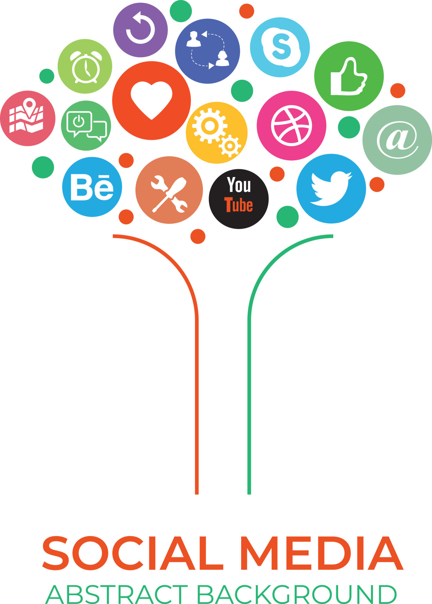 Abstract social media background with lines, connected circles ...