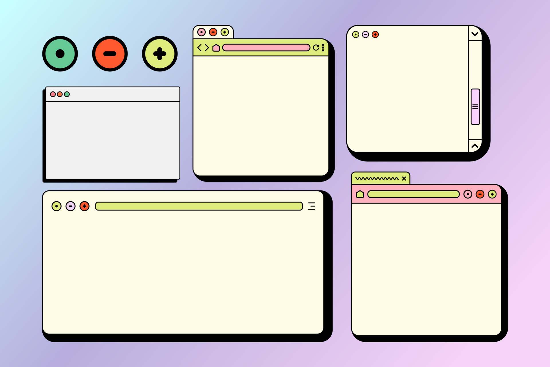 Retro Ui Frames Window Illustration Vector 22004310 Vector Art At Vecteezy