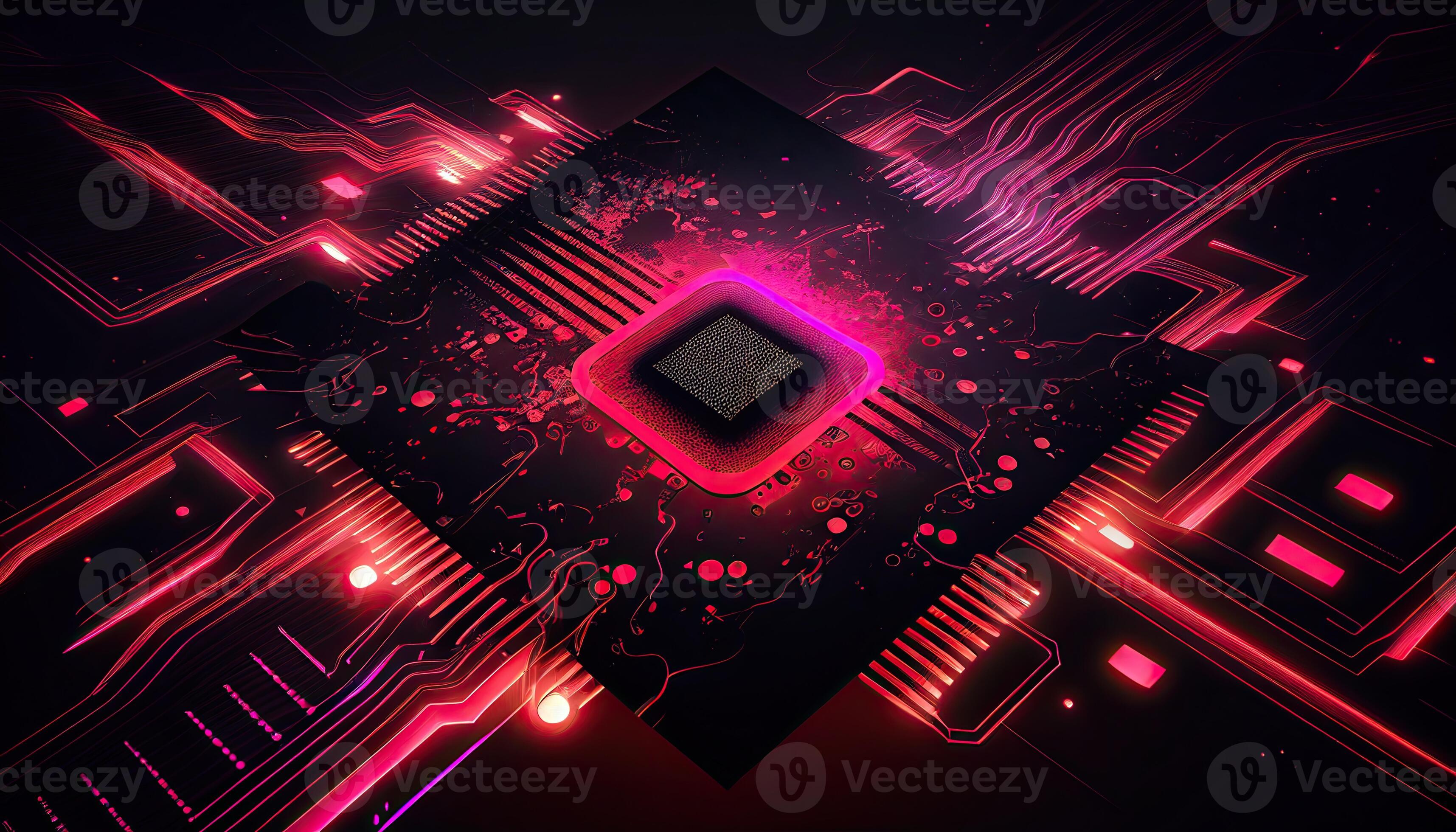 Abstract Technology Background Chip Circuit Cpu Motherboard