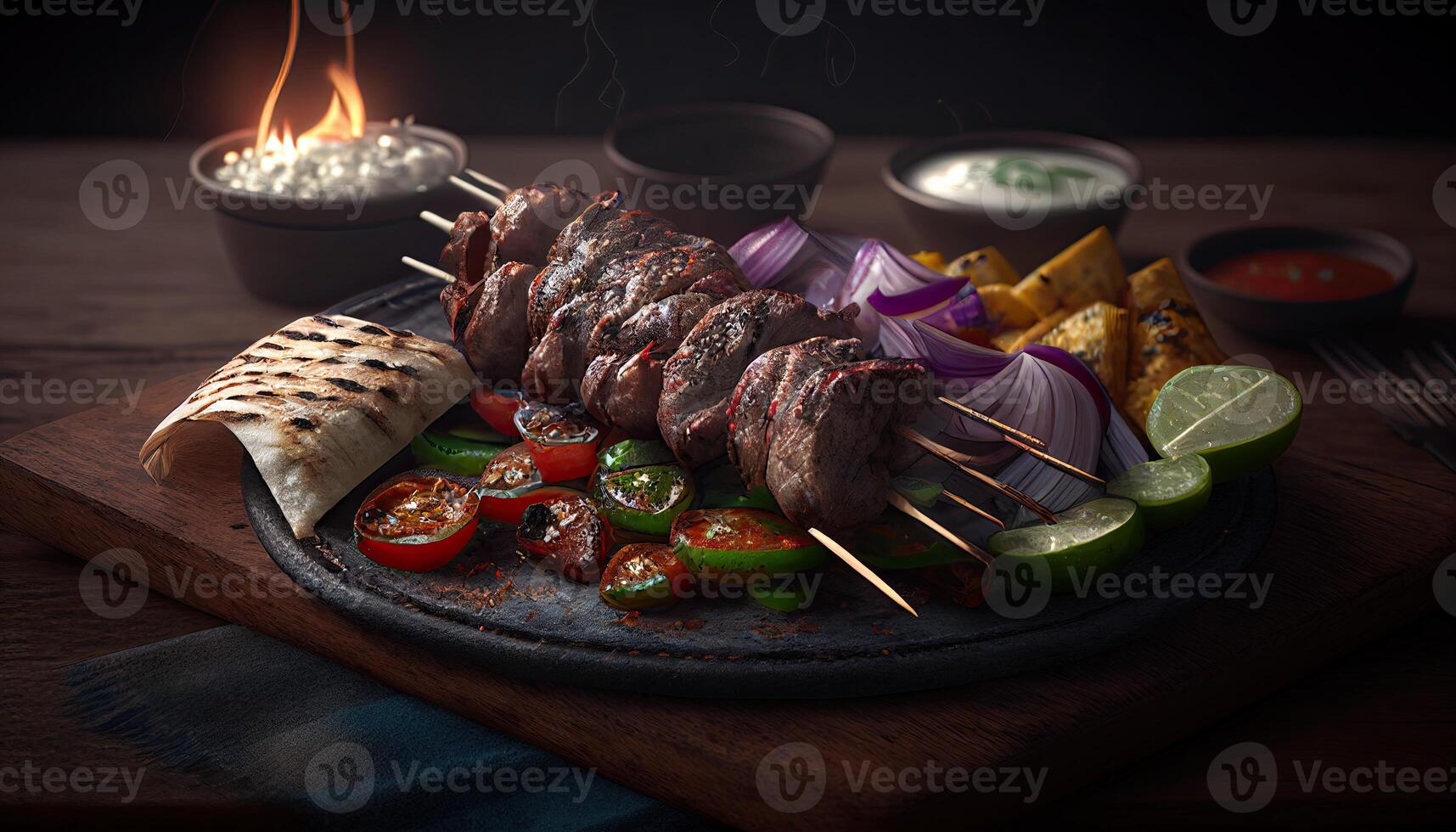 Tasty Doner Kebab Shawarma Roll Wrap Illustration Food 22009075 Stock