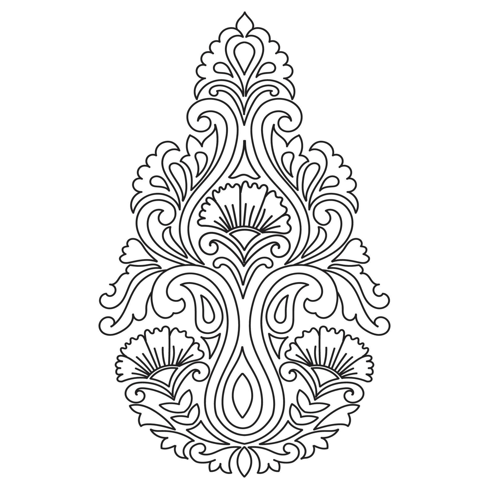 Textile Fabric design, pattern traditional, floral necklace embroidery ...