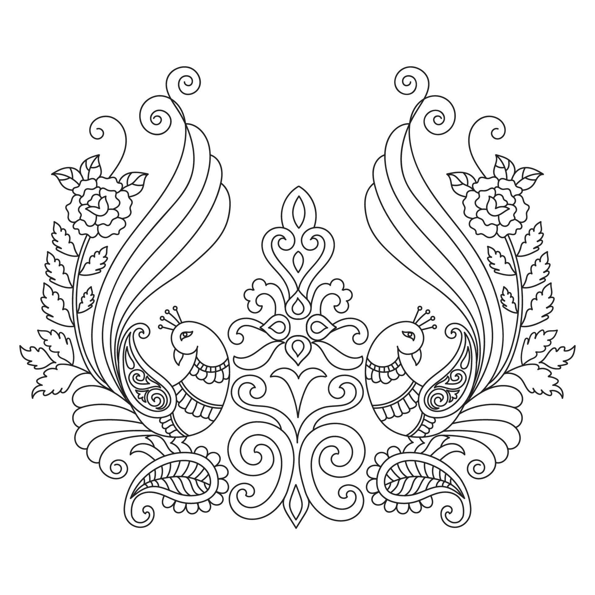 Textile Fabric design, pattern traditional, floral necklace embroidery ...