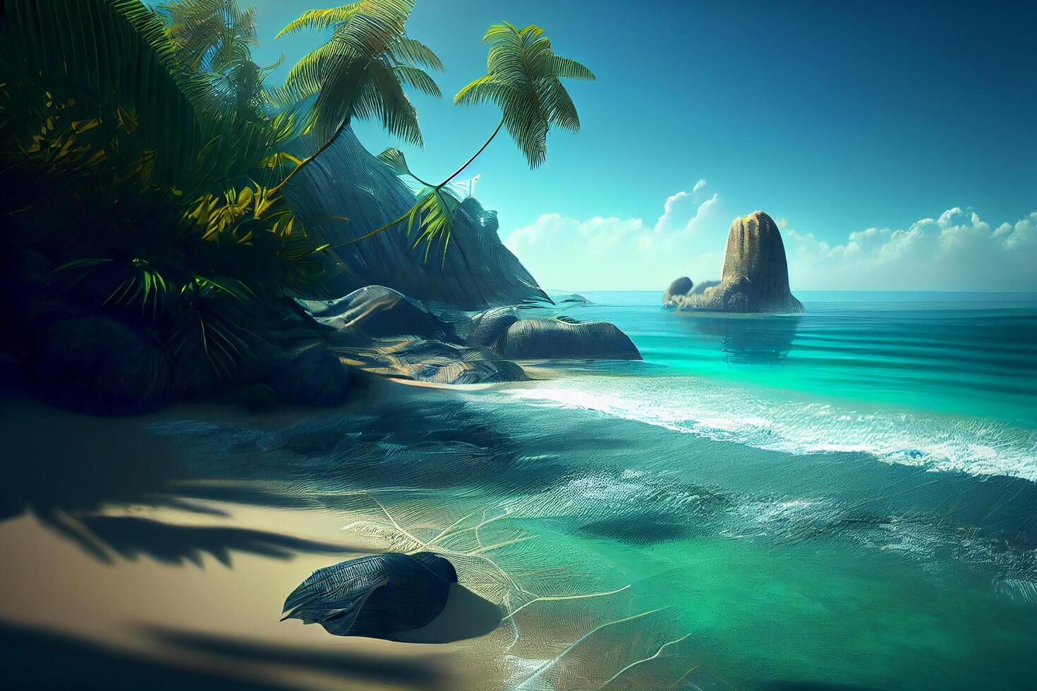 Beautiful Colorful Sunset Background Tropical Ocean beach. Illustration ... Beautiful Colorful Sunset Background Tropical Ocean beach. Illustration ...
