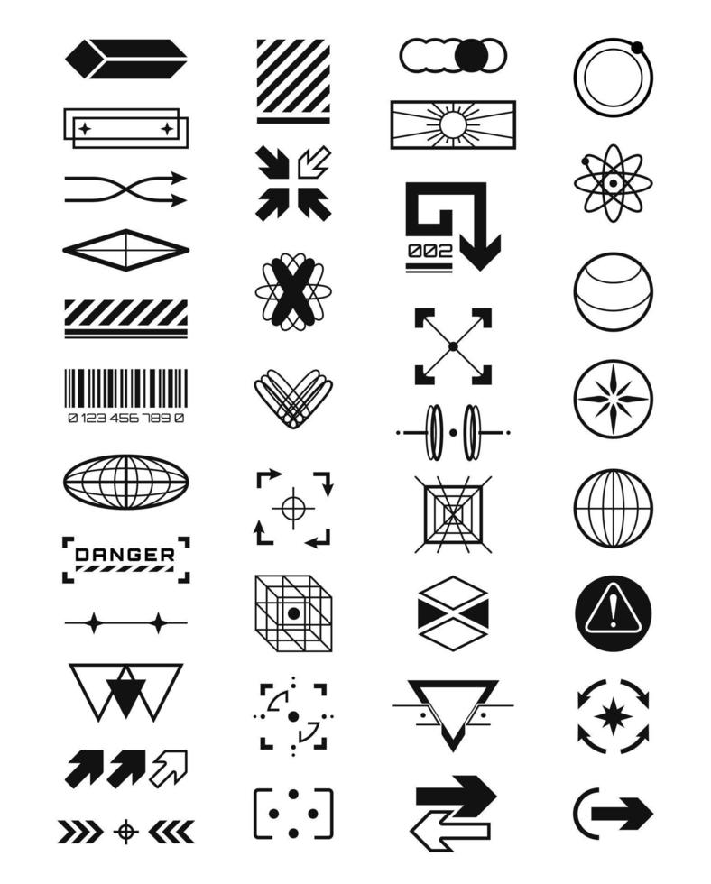 Collection Of Futuristic Elements Sci Fi Ui Elements Universal Trendy Geometric Shapes Data