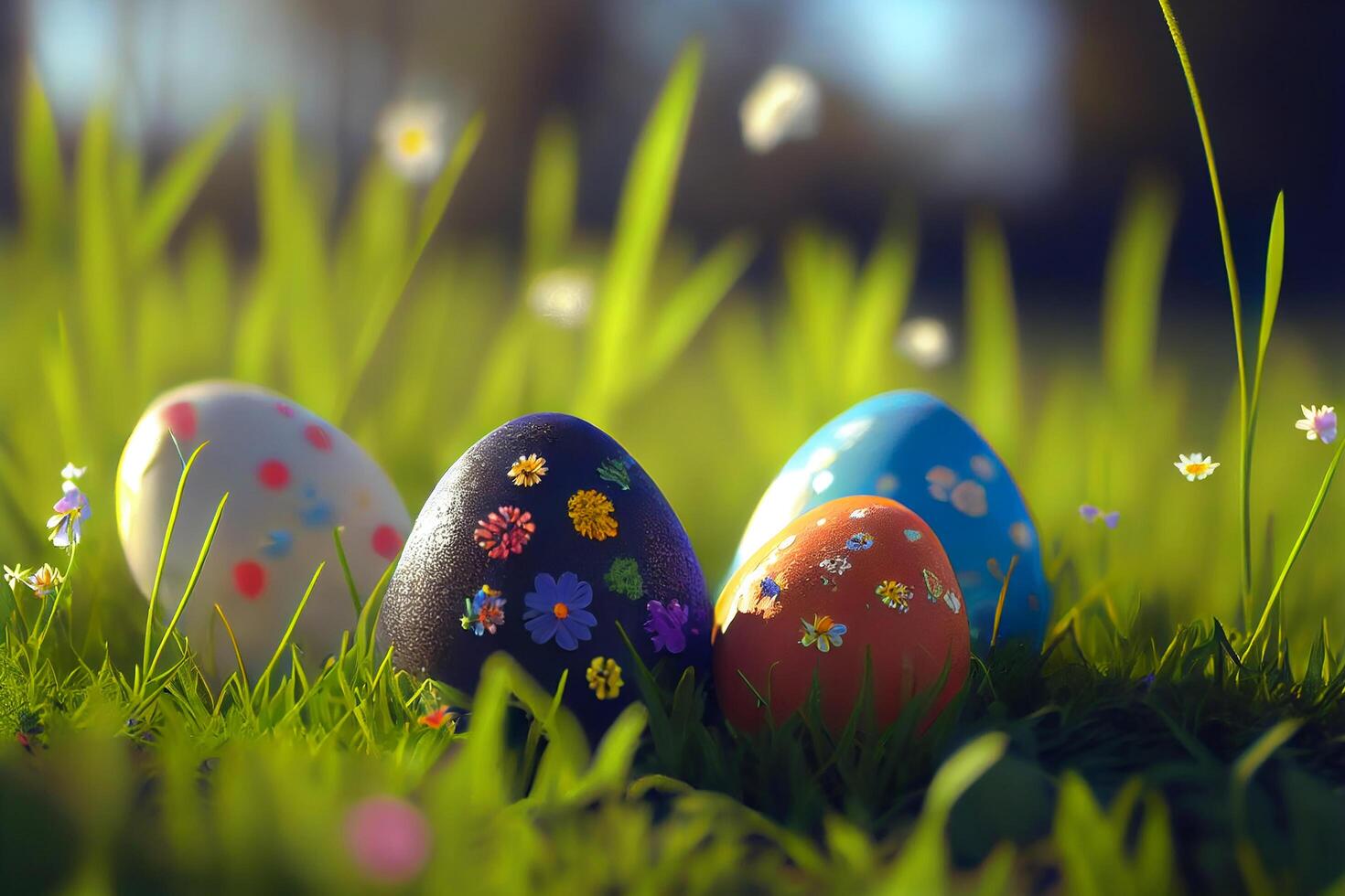 Colorful Painted Easter Eggs Background on Green Grass 22012345 Stock ... Colorful Painted Easter Eggs Background on Green Grass 22012345 Stock ...