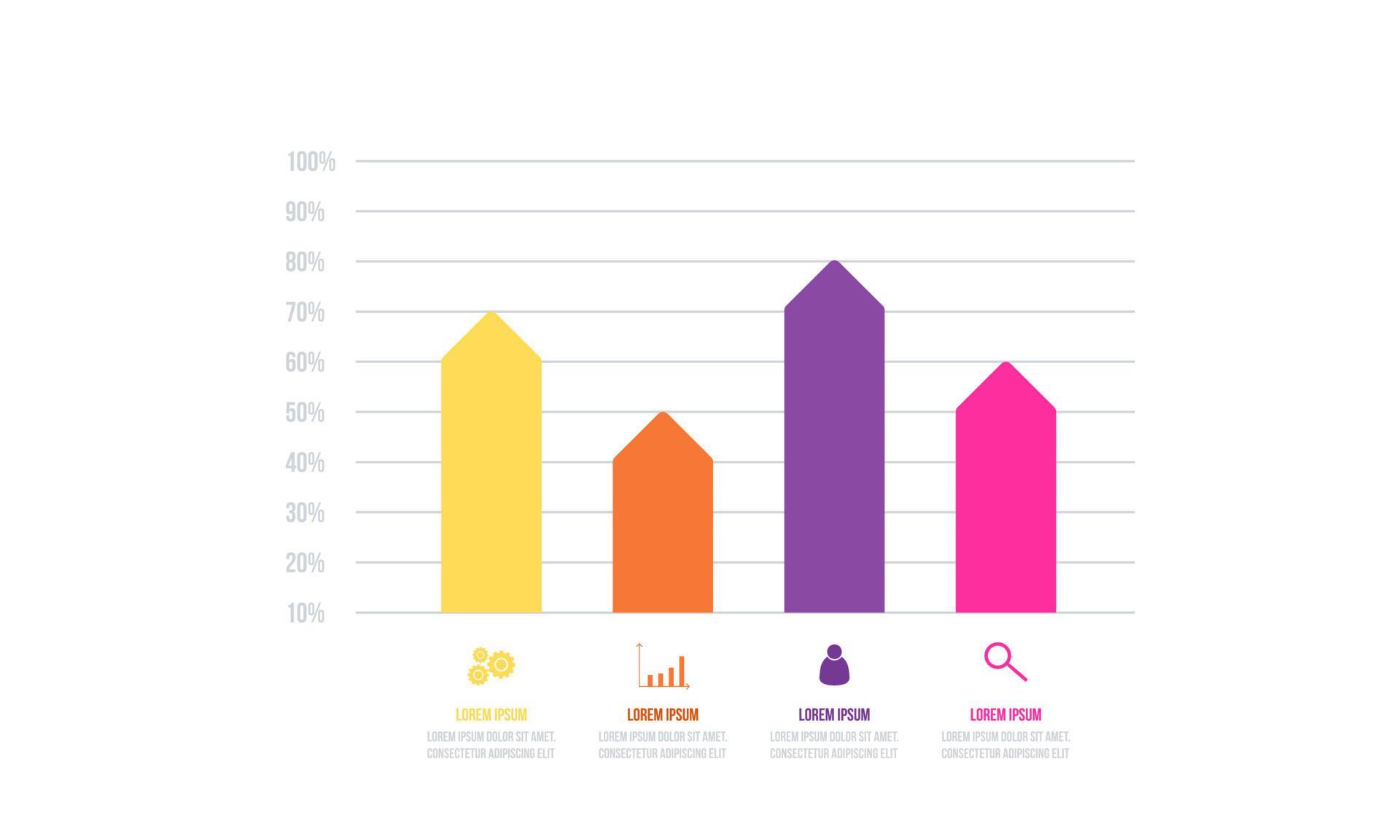 Bar chart, infographic template for presentation vector illustration ...