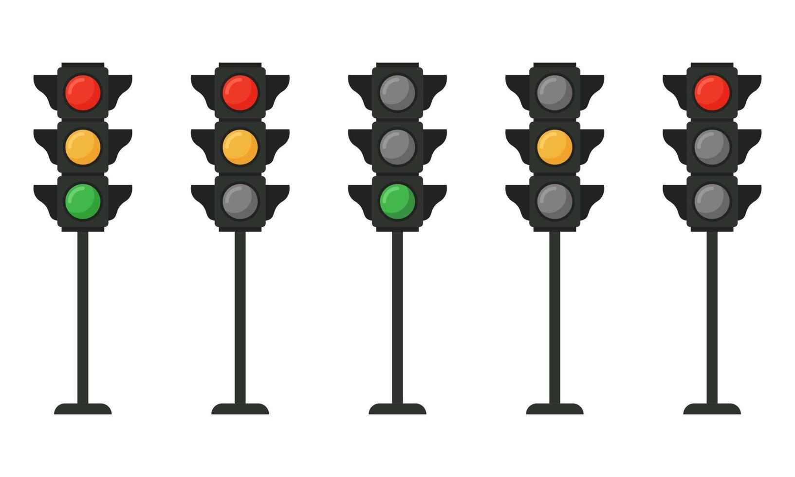 Street traffic light icon with three aspects. Vector illustration ... Street traffic light icon with three aspects. Vector illustration ...
