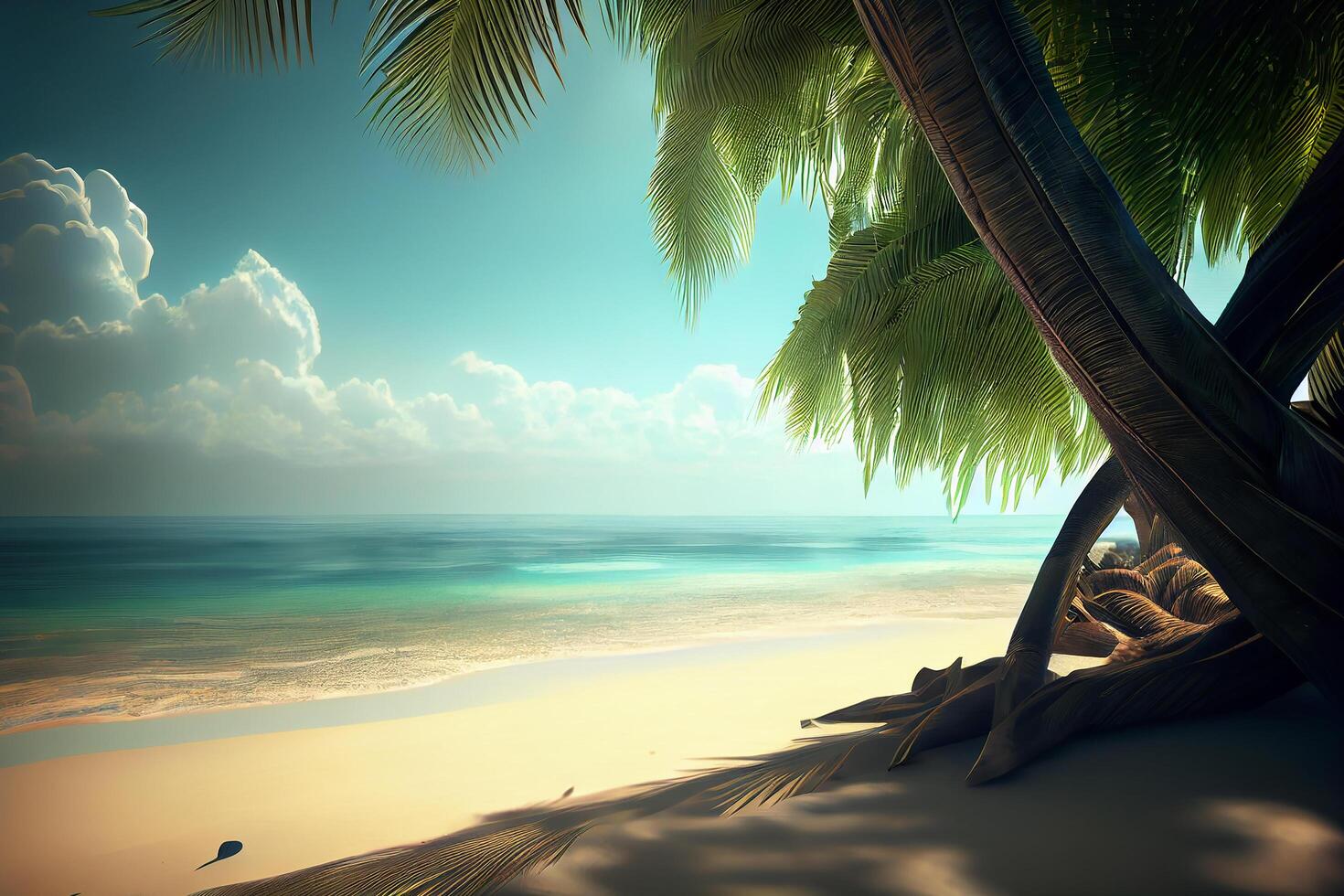 Beautiful Colorful Sunset Background Tropical Ocean beach. Illustration ... Beautiful Colorful Sunset Background Tropical Ocean beach. Illustration ...