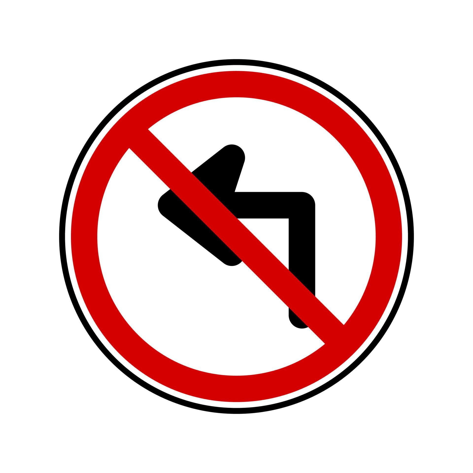 Vector Illustration Of No Left Turn Sign For Traffic Symbol And Any vector-illustration-of-no-left-turn-sign-for-traffic-symbol-and-any