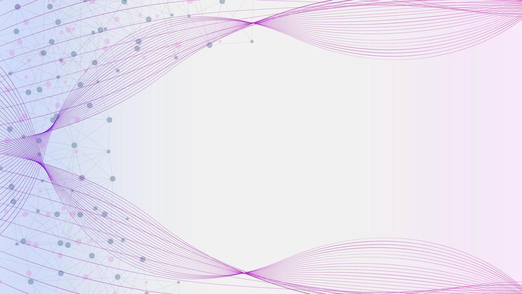 Abstract Plexus Connection With Wave Flow On Gradient Background Global Network Connection And