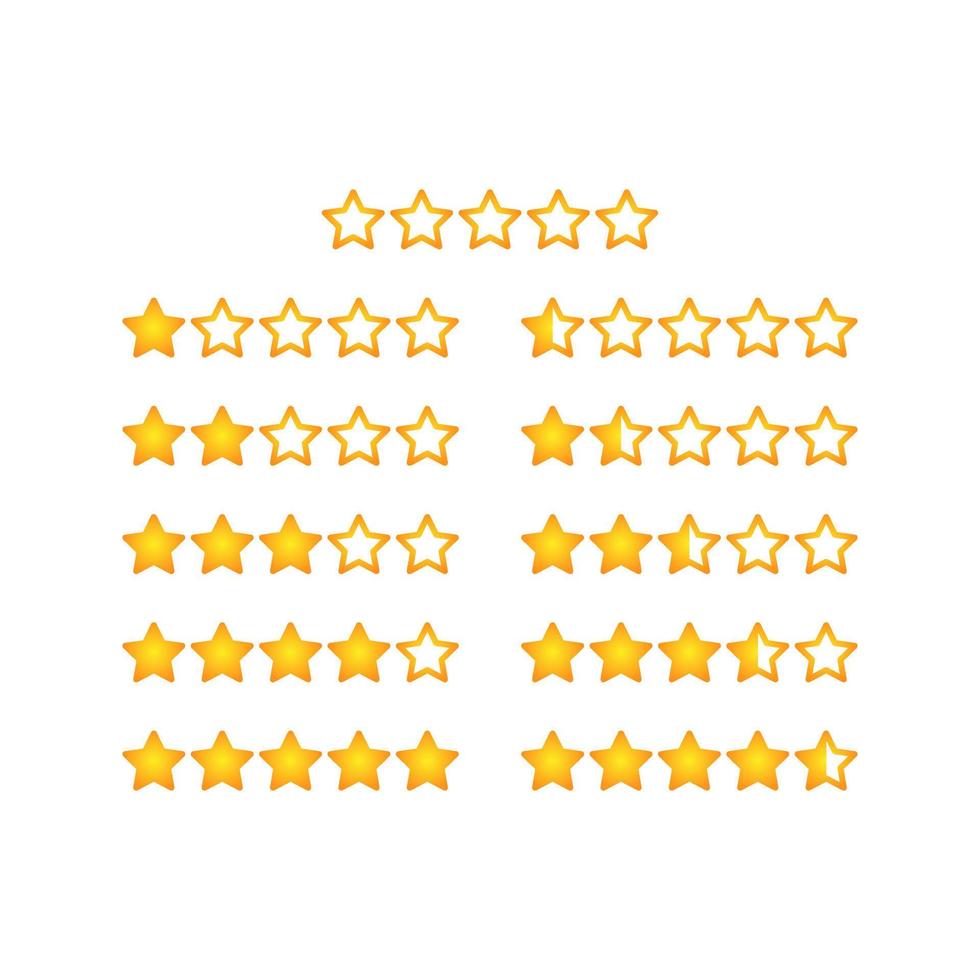 Yellow Stars vector collection for rate 22014097 Vector Art at Vecteezy