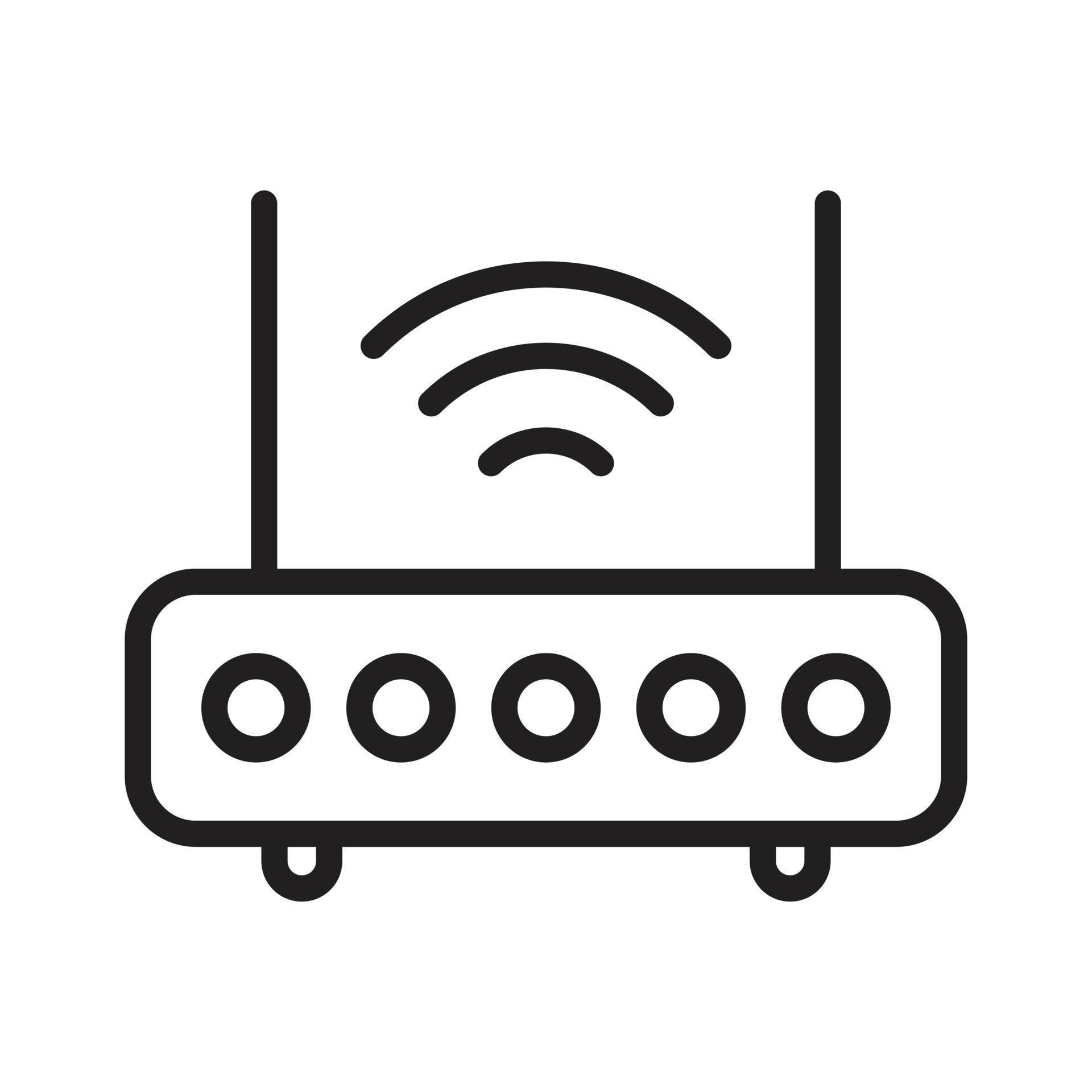 WiFi Router Outline Icons, Modem Icons, Wireless Router Connectivity ... WiFi Router Outline Icons, Modem Icons, Wireless Router Connectivity ...