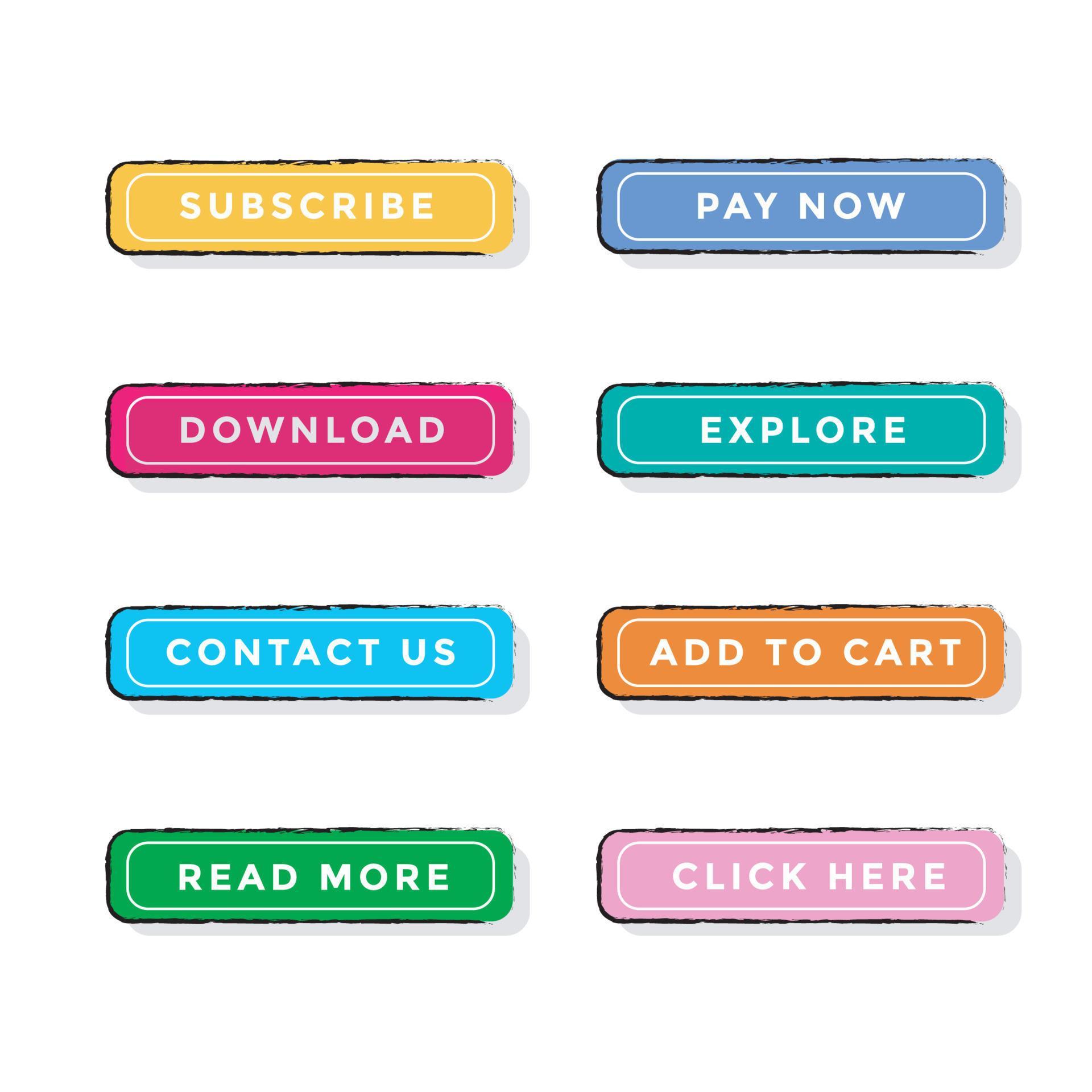 Vector Flat Buttons Collection 22015291 Vector Art at Vecteezy