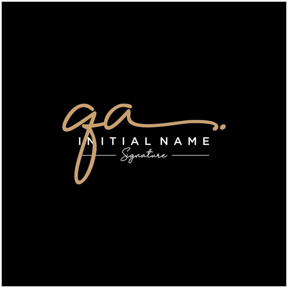 Letter Qa Signature Logo Template Vector 22015595 Vector Art At Vecteezy
