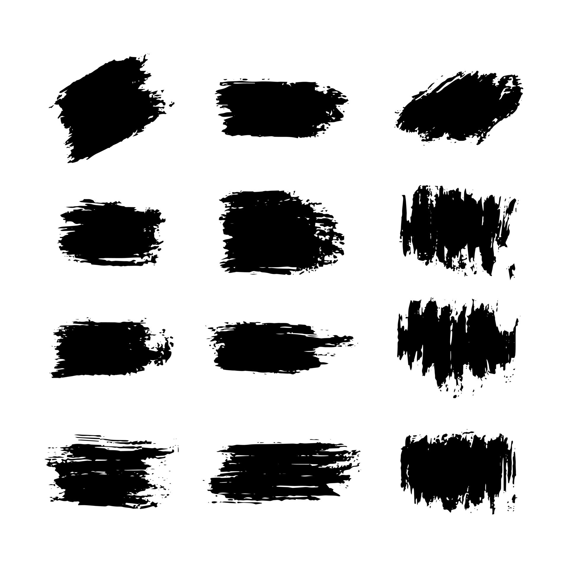 Black Distress Brushes. Grunge Texture. Splash Banner. vector ...