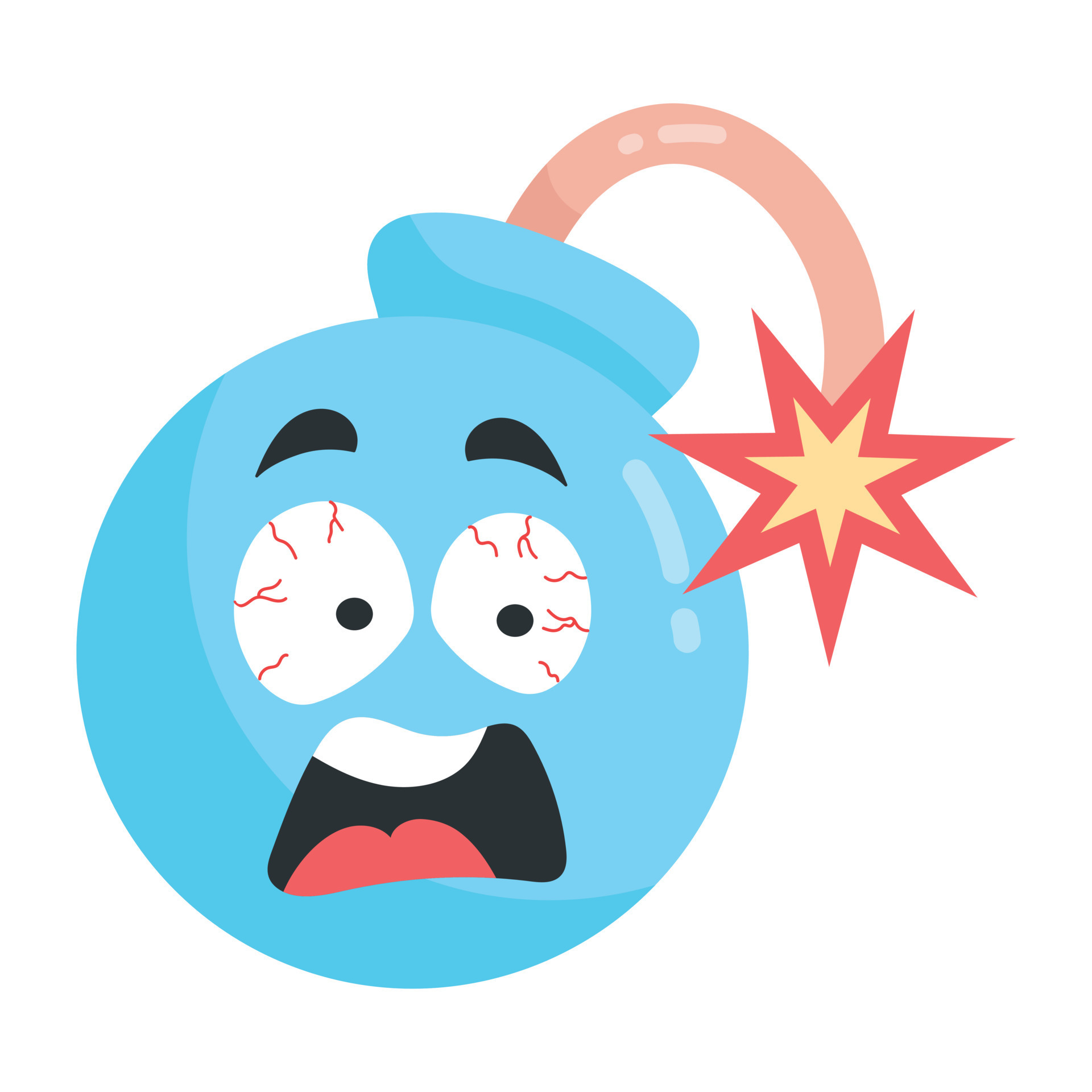 Trendy Shocked Bomb 22021132 Vector Art at Vecteezy