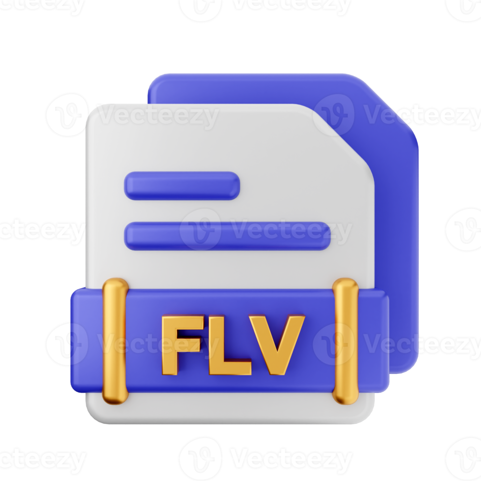 3d file FLV format icon 22030222 PNG