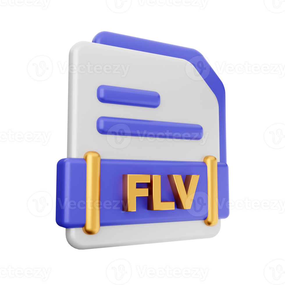 3d file FLV format icon 22030485 PNG