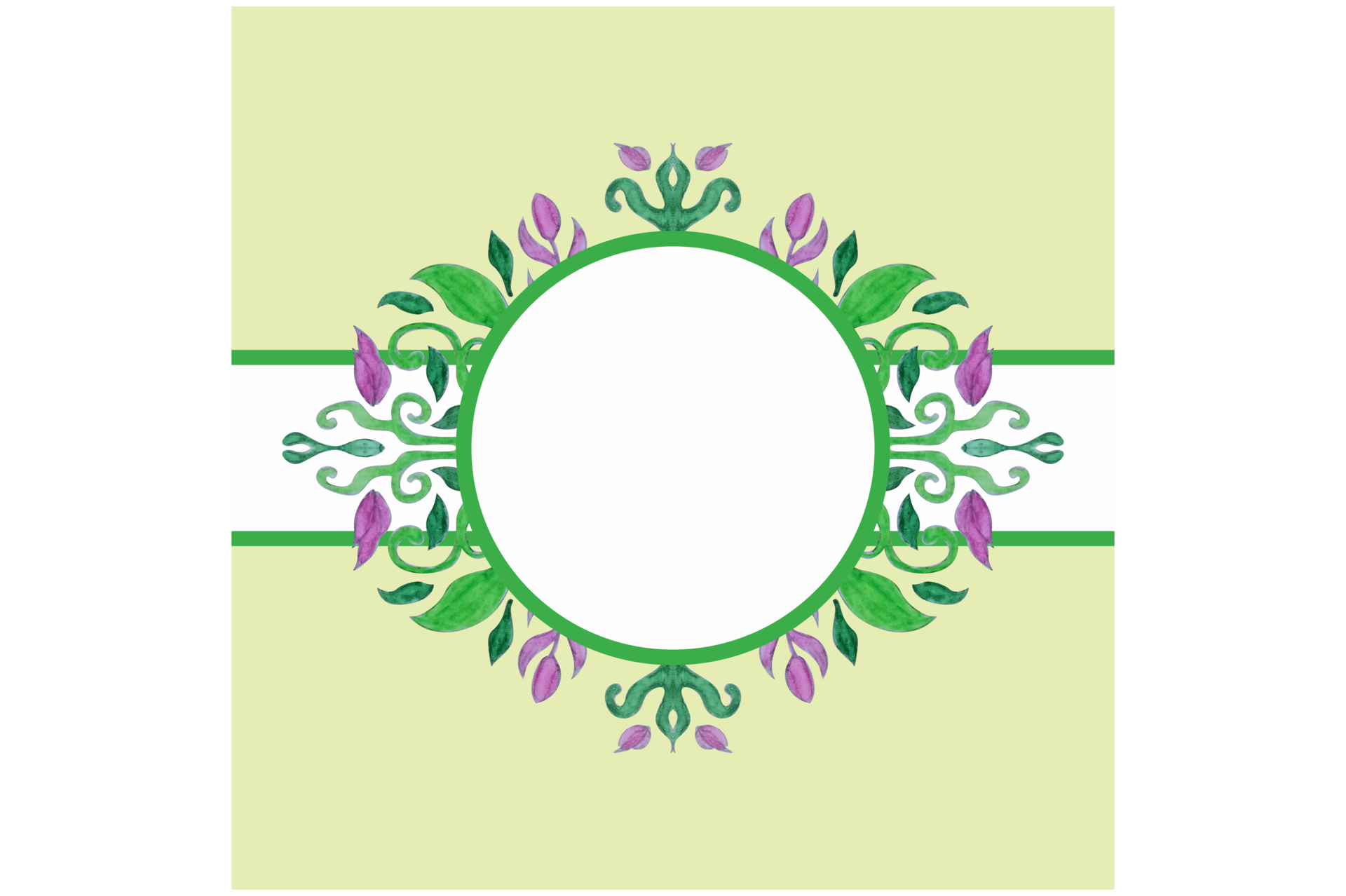 Green Background With Decorative Floral Ornaments 22034844 Png