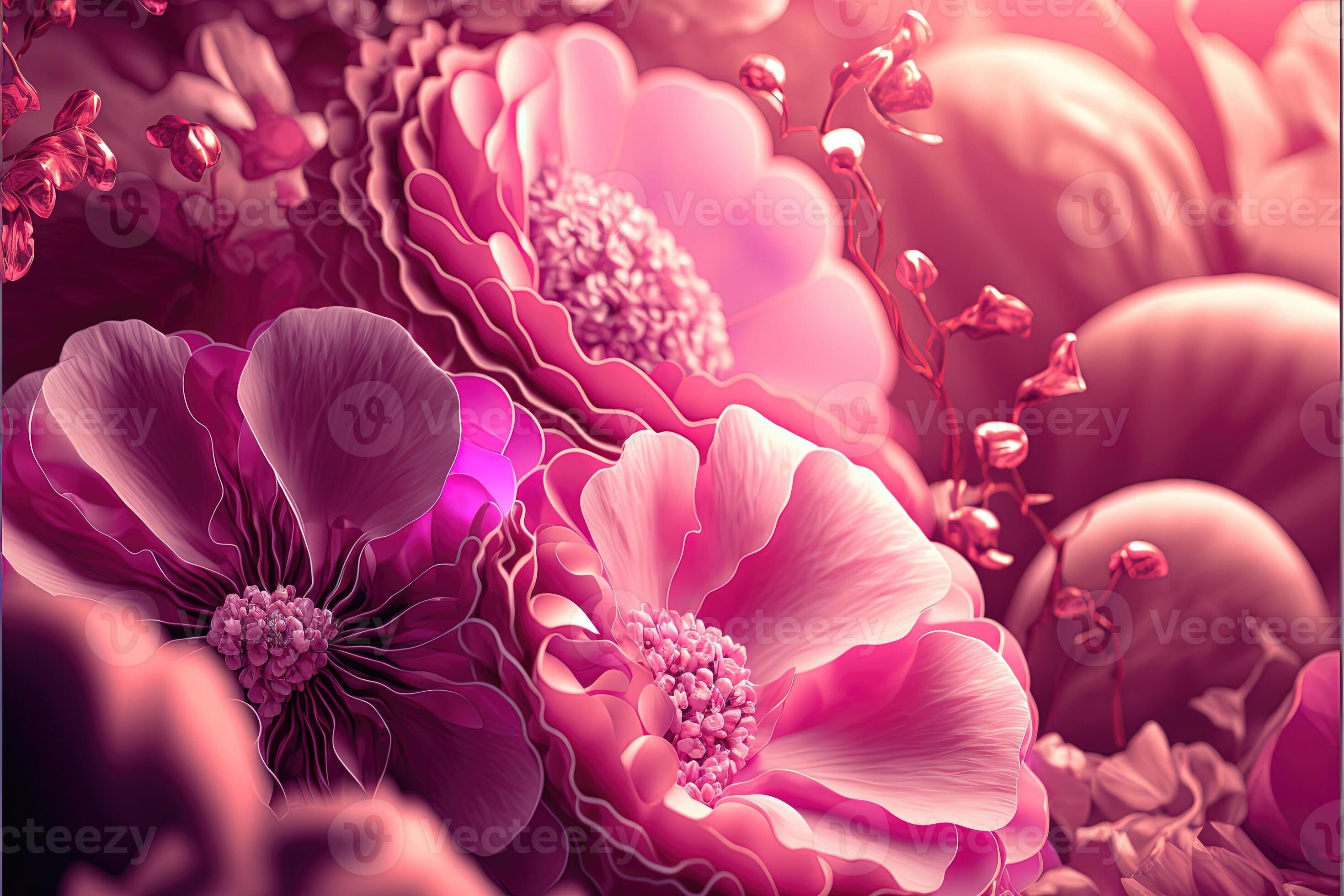 Abstract pink floral background with beautiful flowers. Abstract ...