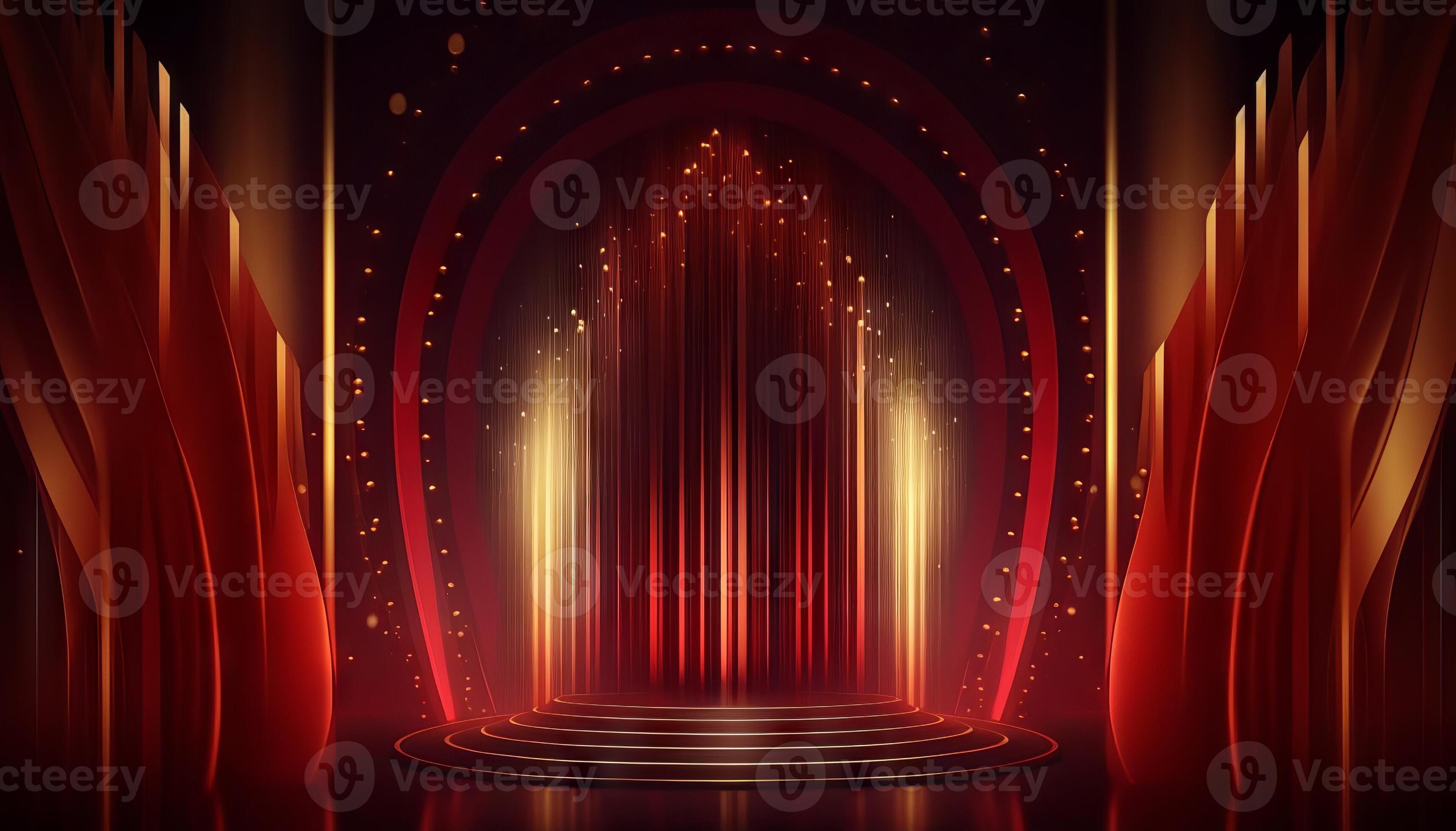 Red Maroon Golden Curtain Stage Award Background. Trophy on Red Carpet ... Red Maroon Golden Curtain Stage Award Background. Trophy on Red Carpet ...