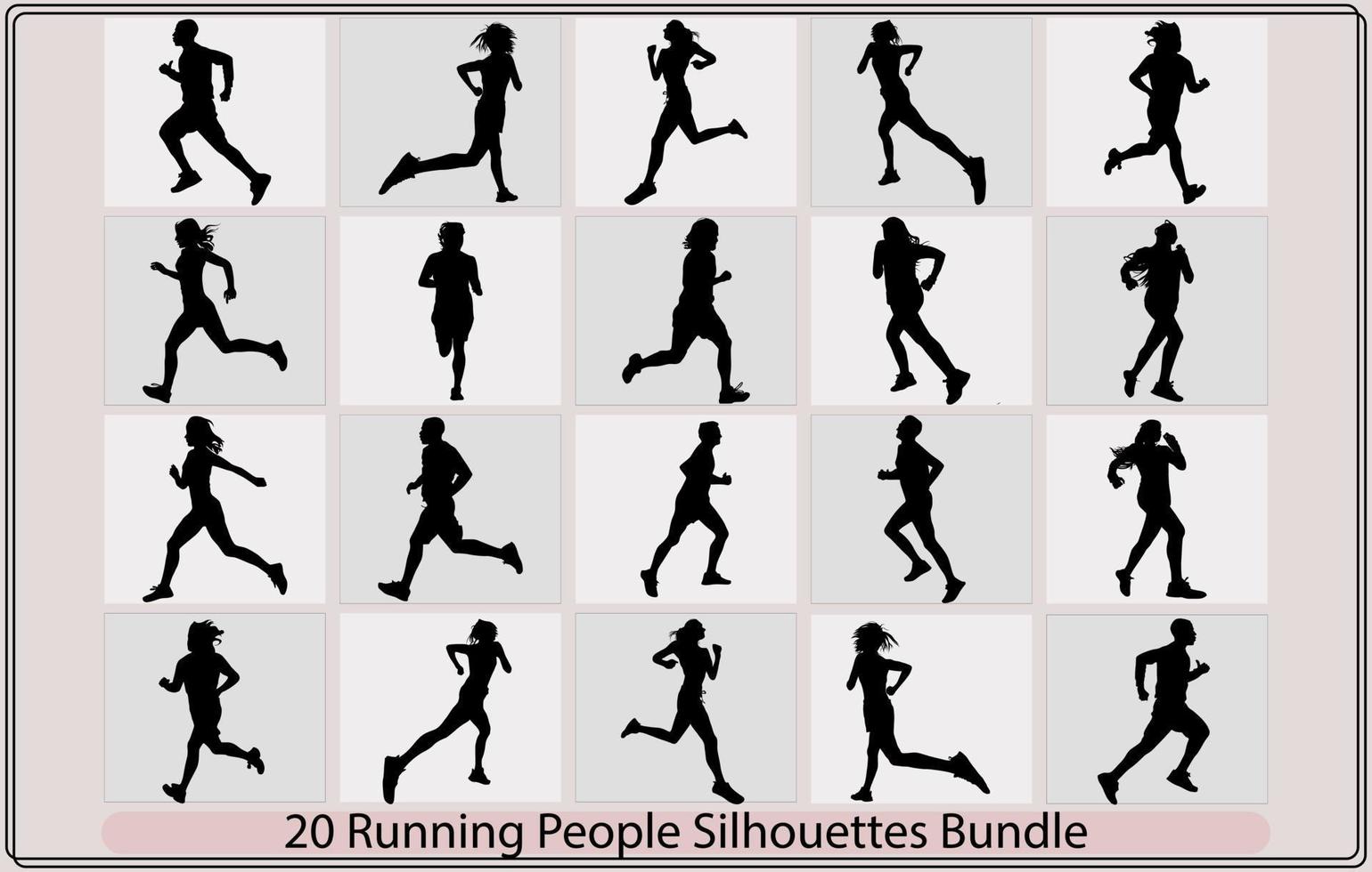 Running People Silhouette Vector People Running Silhouette Images