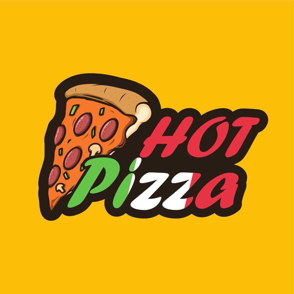 hot pizza logo design on yellow background 22038606 Vector Art at Vecteezy
