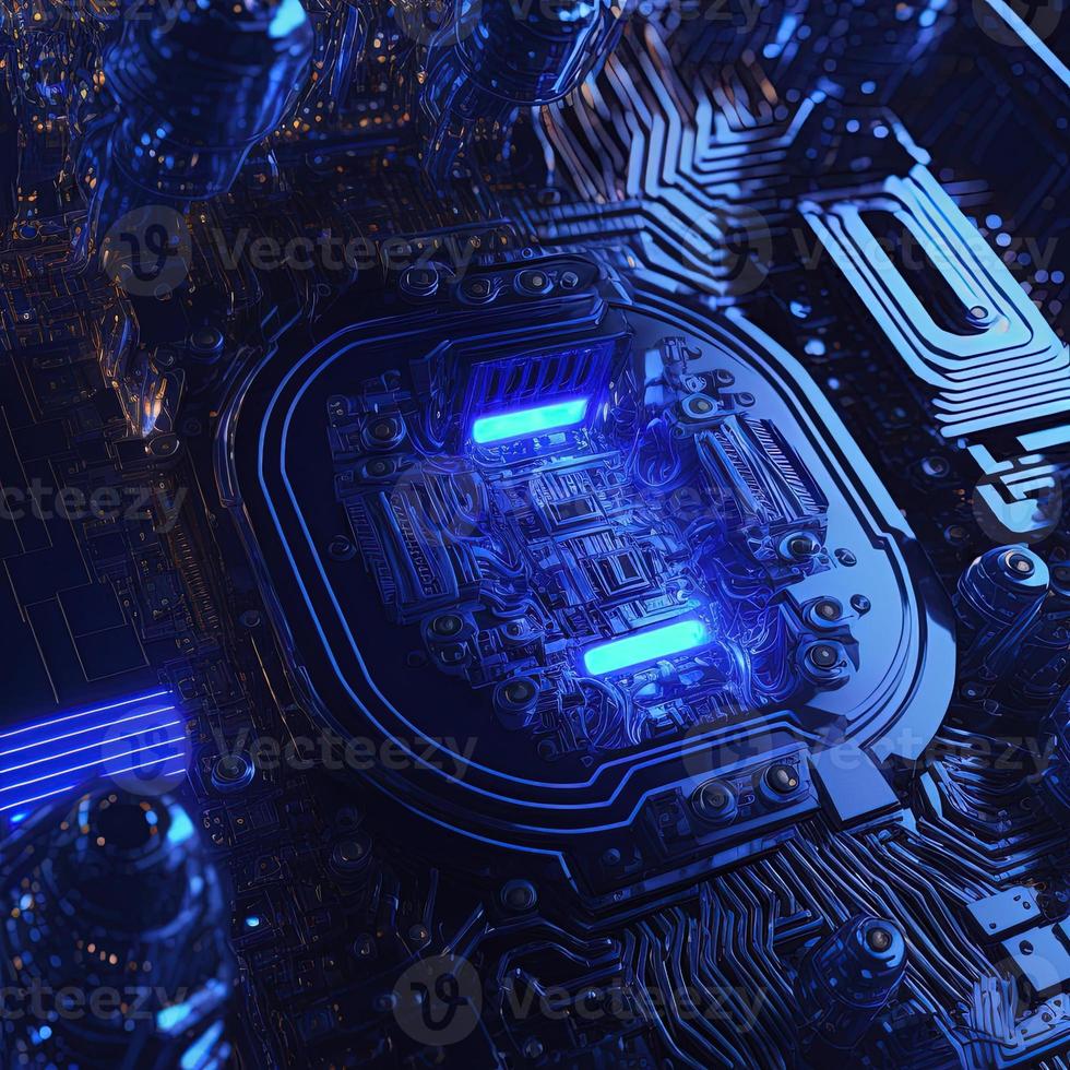 Abstract futuristic central computer Processors CPU concept ...