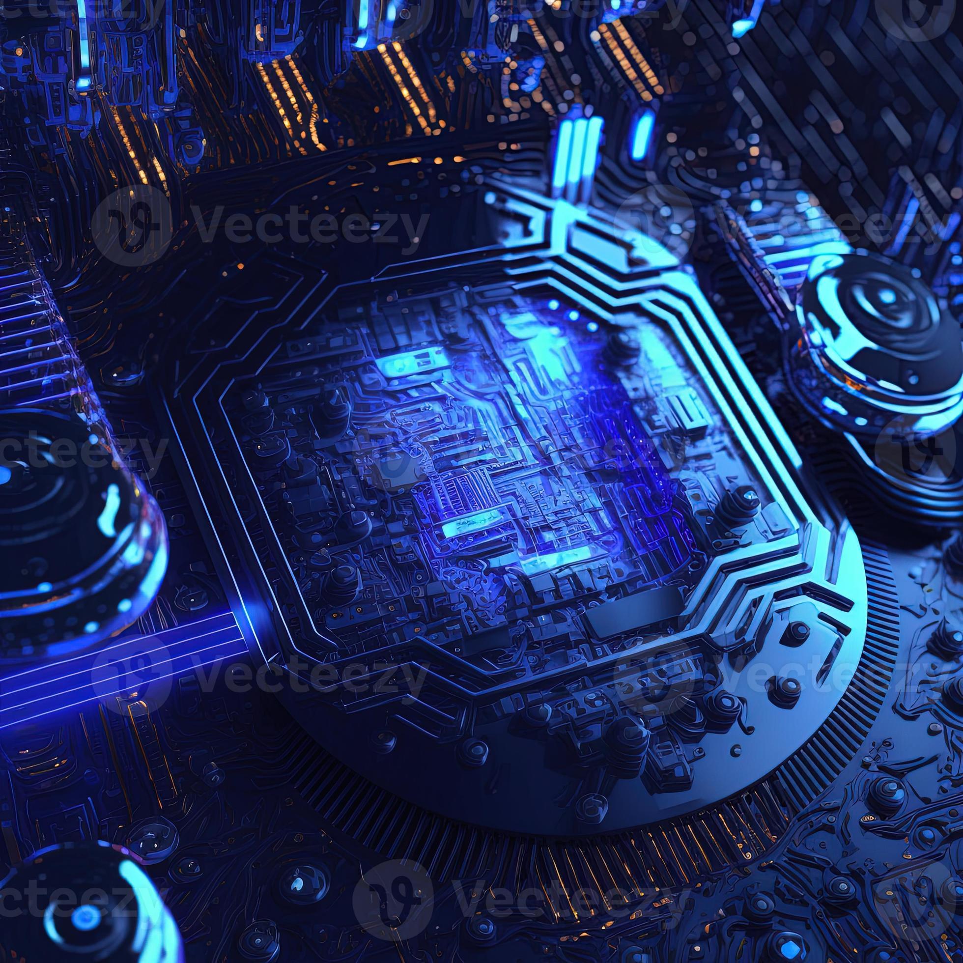 Abstract futuristic central computer Processors CPU concept ...