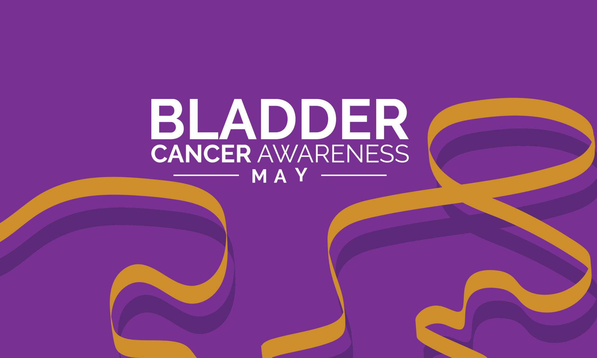 Bladder Cancer Awareness Calligraphy Poster Design Purple Ribbon And