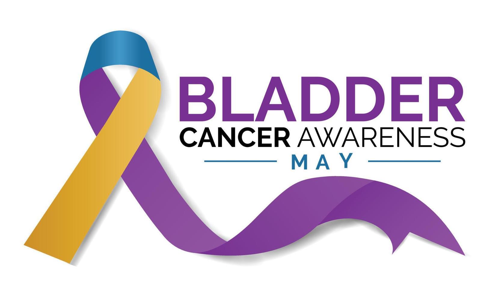 Bladder Cancer Awareness Calligraphy Poster Design Purple Ribbon And