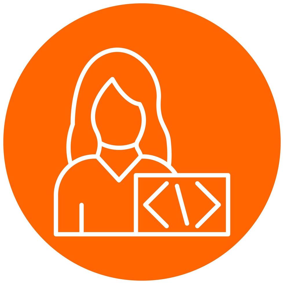 Coder Woman Vector Icon Style 22047649 Vector Art at Vecteezy