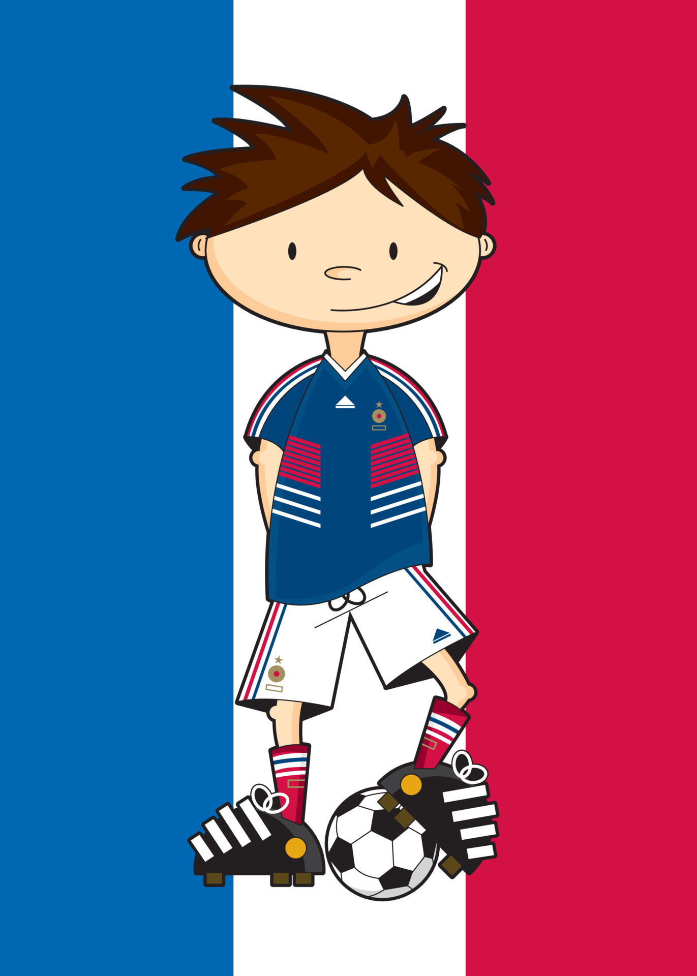 Cute Cartoon French Football Soccer Player Sports Illustration 22052026 Vector Art At Vecteezy