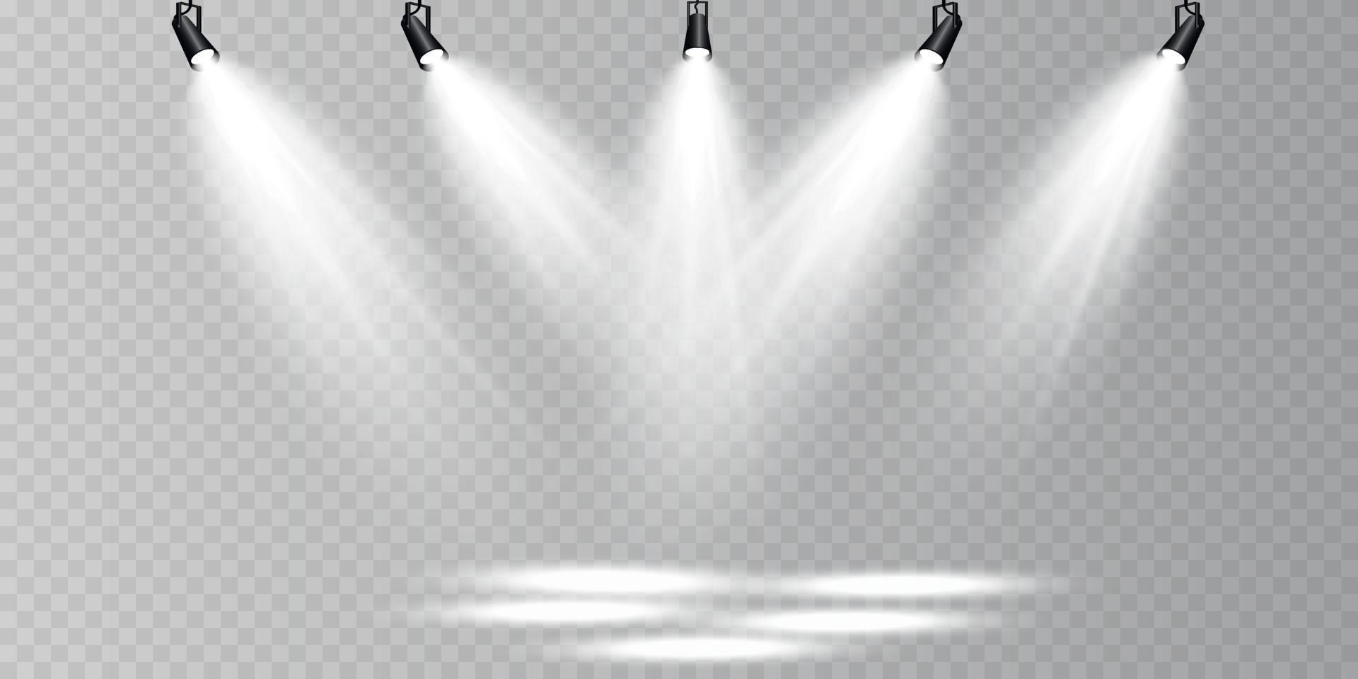 White Stage lighting. Bright lighting with spotlights. Directional ... White Stage lighting. Bright lighting with spotlights. Directional ...