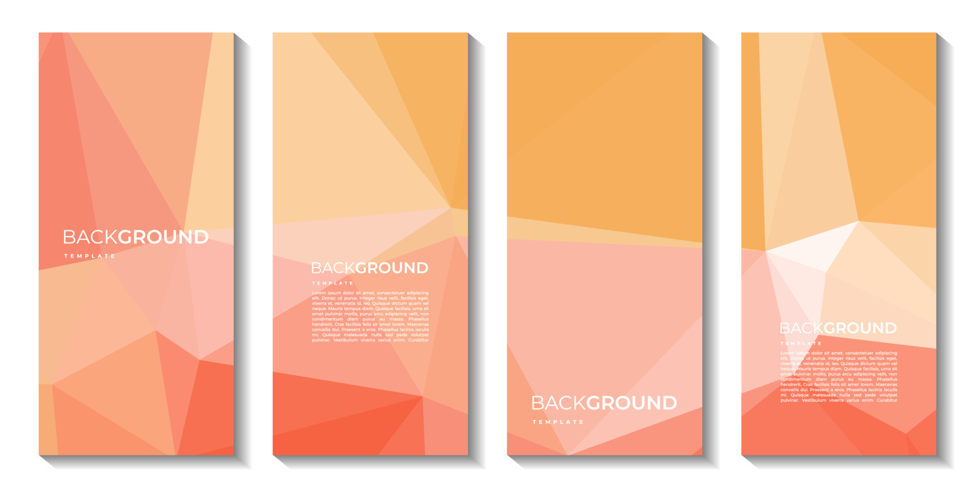 a set of brochure with colorful background. banners design. triangle shapes. lowpoly design ...