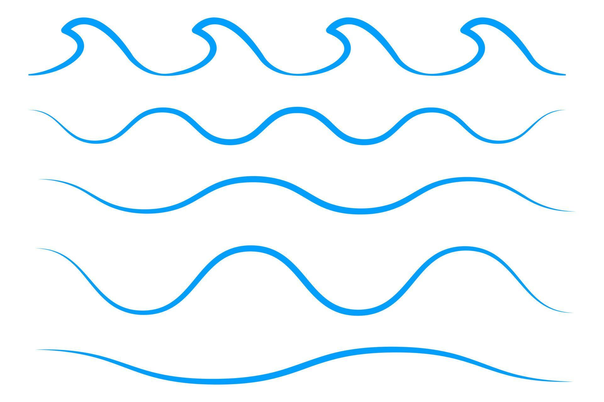 Sea wave icon set. Collection of thin line waves. Flat vector illustration 22053027 Vector Art ...
