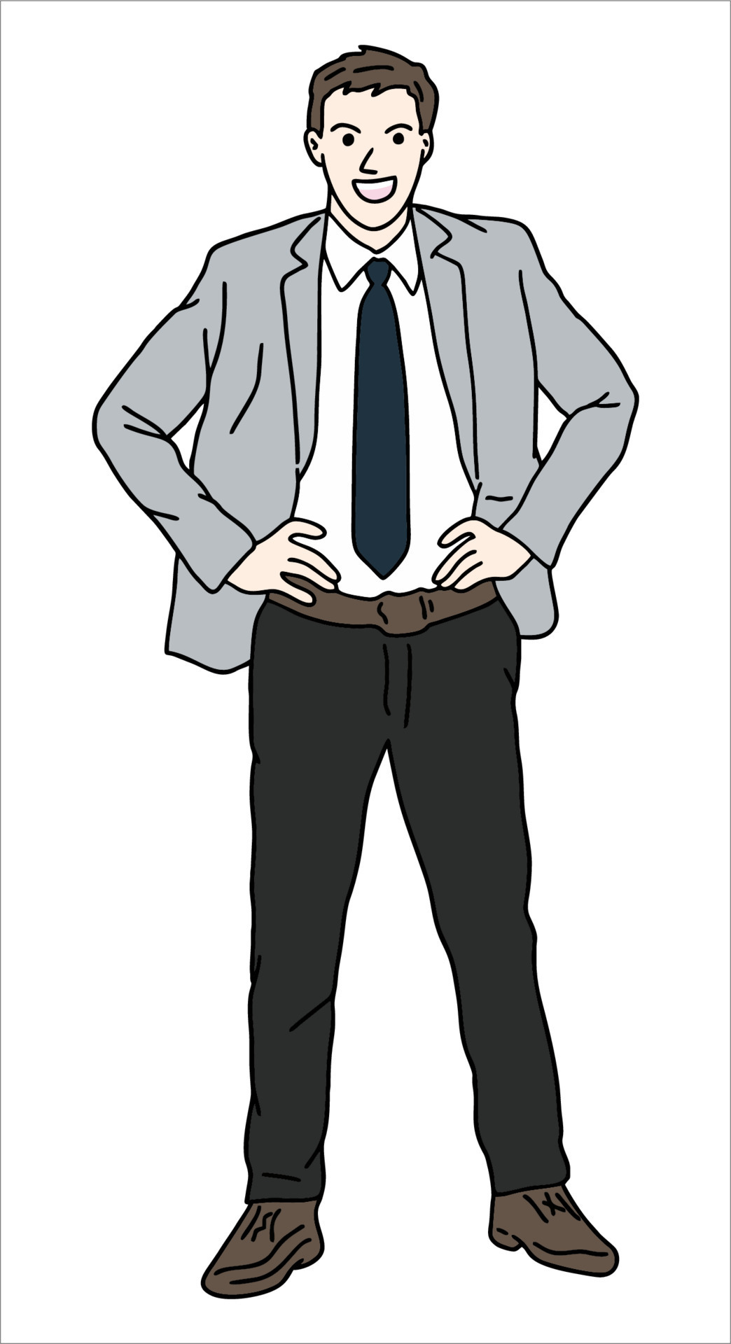 Illustration Icon Of Gesture Man Doing Presentation At Meeting Really Good For Icon Of