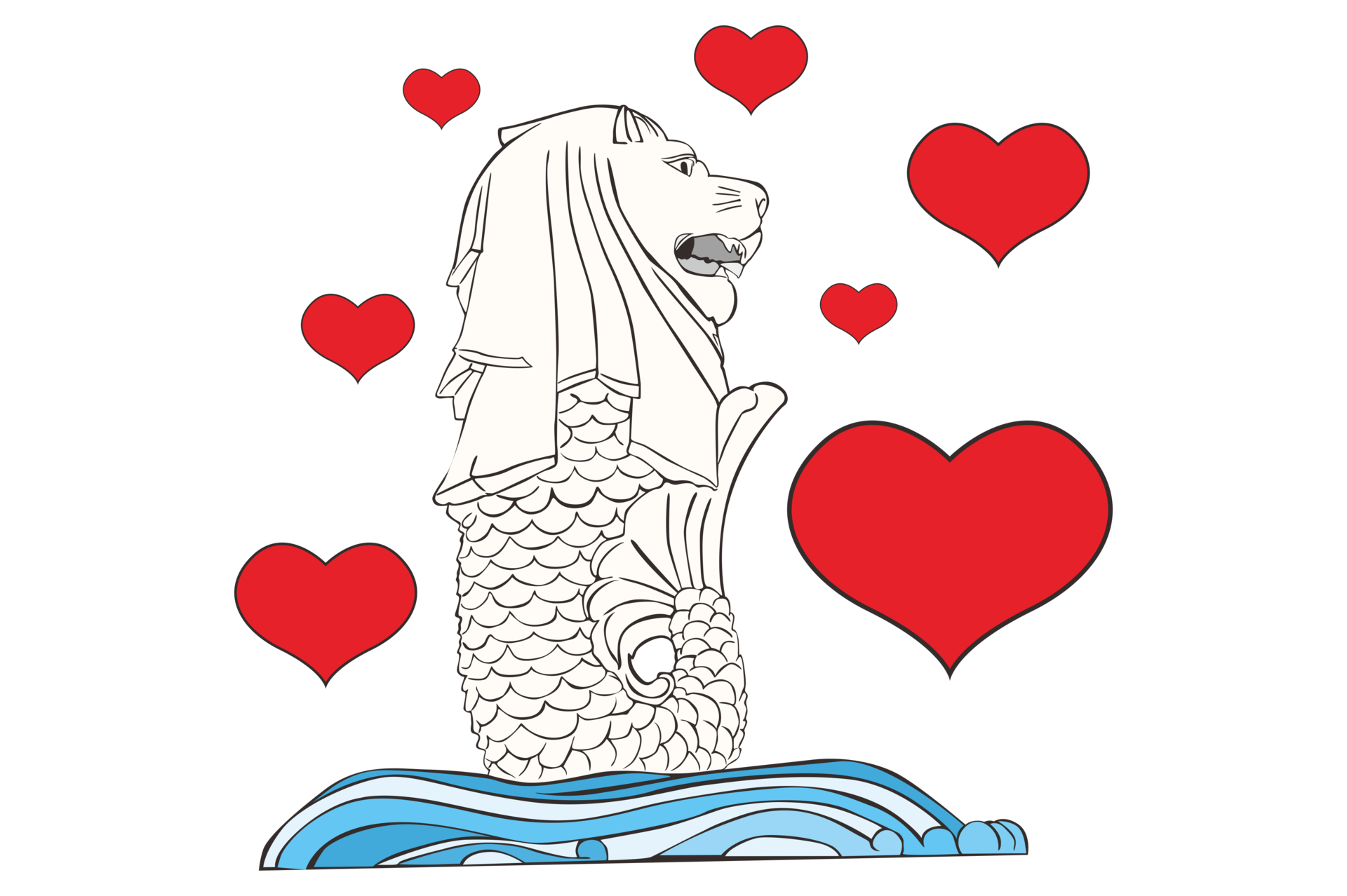 Love And Singapore Merlion Statue 22054242 PNG