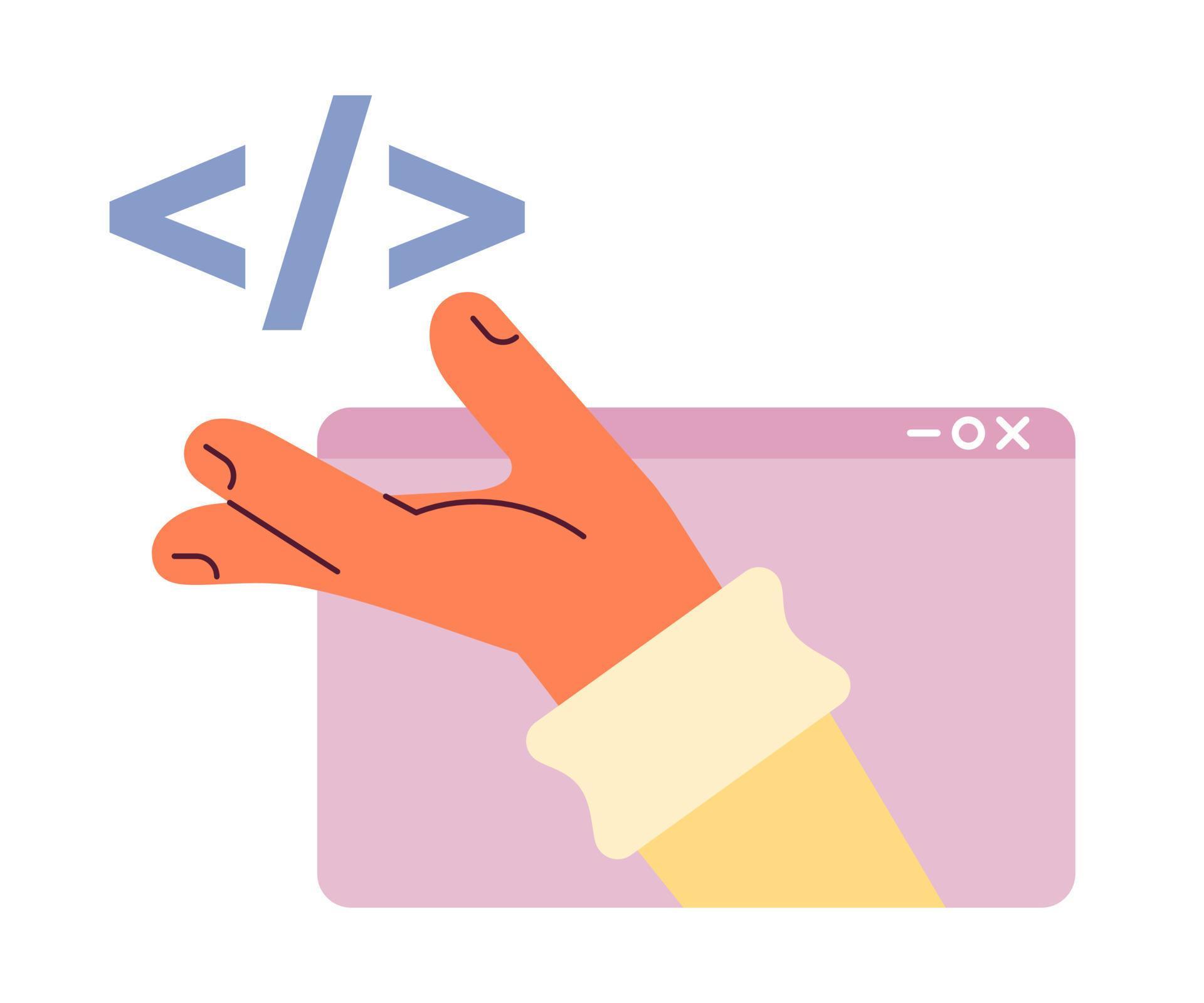 Source Code Of Website Flat Concept Vector Spot Illustration Editable 2d Cartoon Character On