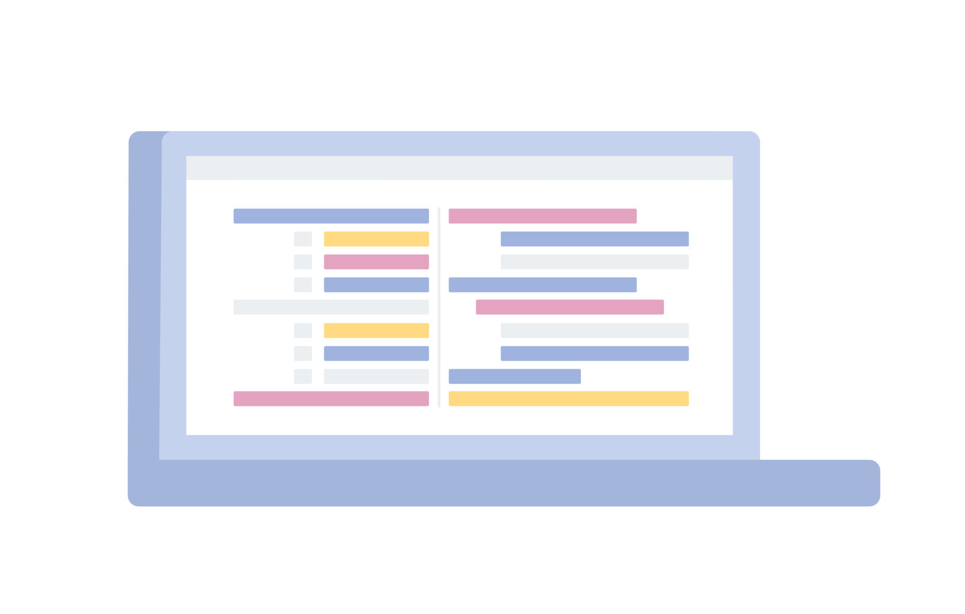 Laptop With Horizontal Bar Charts Semi Flat Color Vector Object Programming Editable Icon