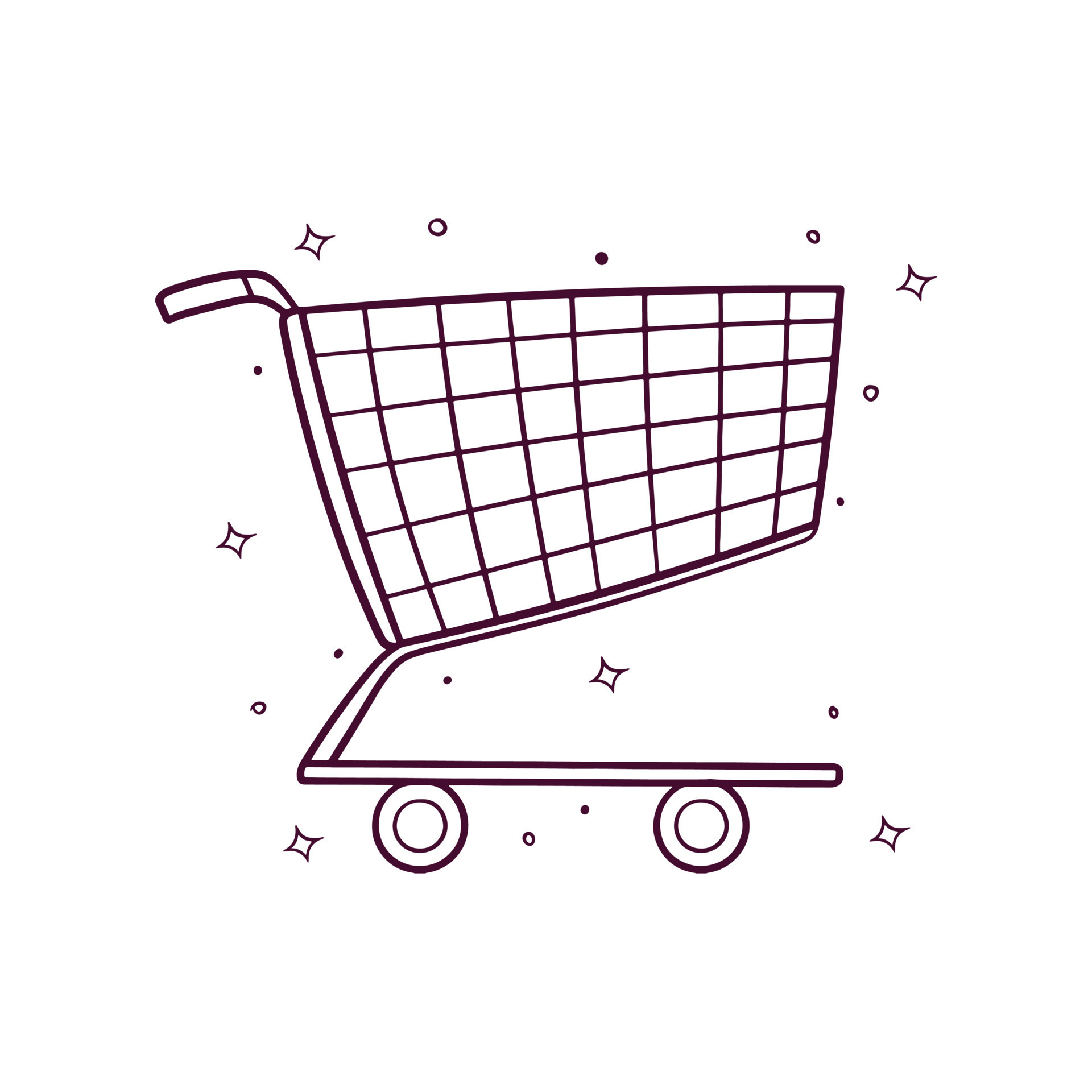 Hand Drawn Shopping Cart Vector Illustration 22060927 Vector Art At Vecteezy
