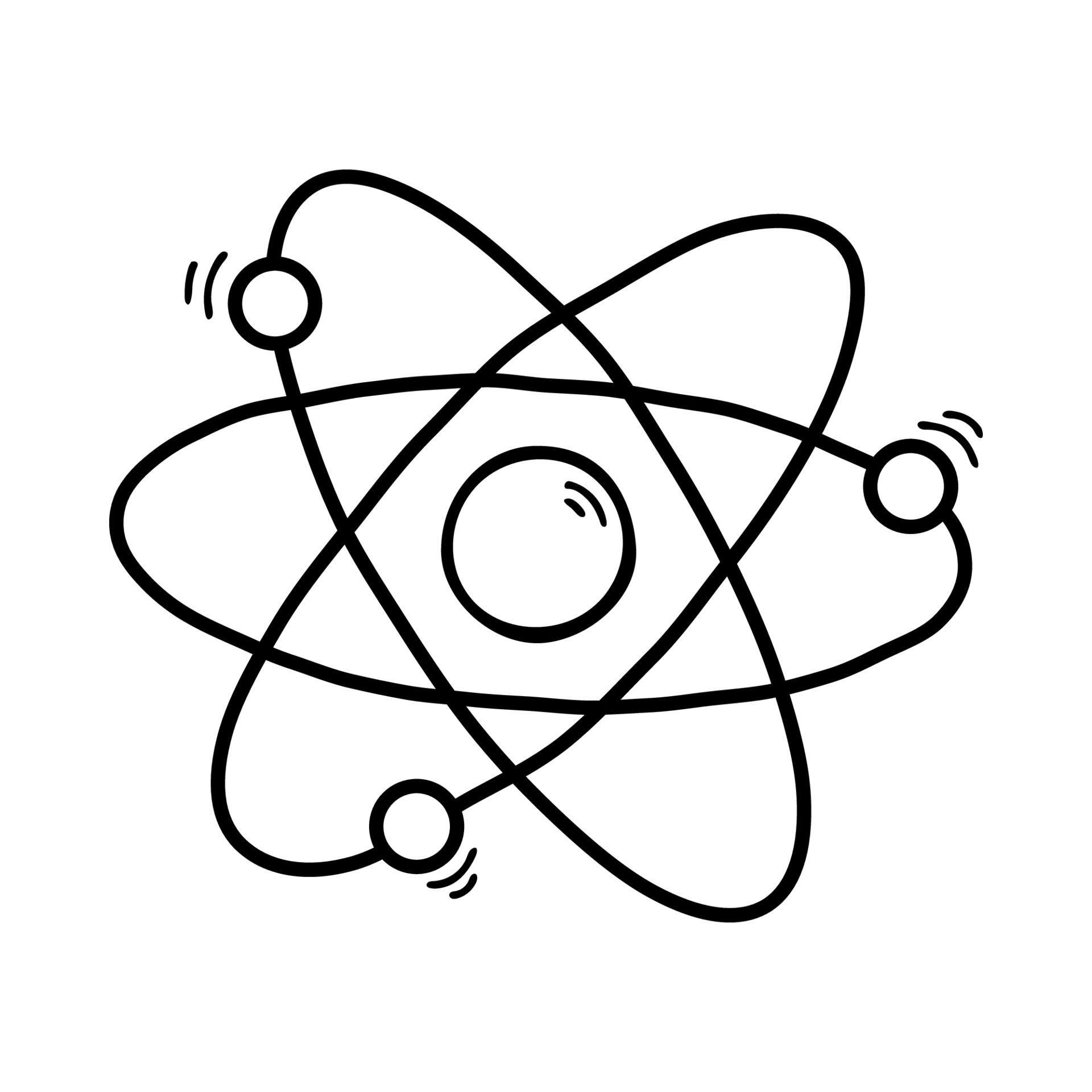 Molecule structure. Atom doodle icon 22063244 Vector Art at Vecteezy