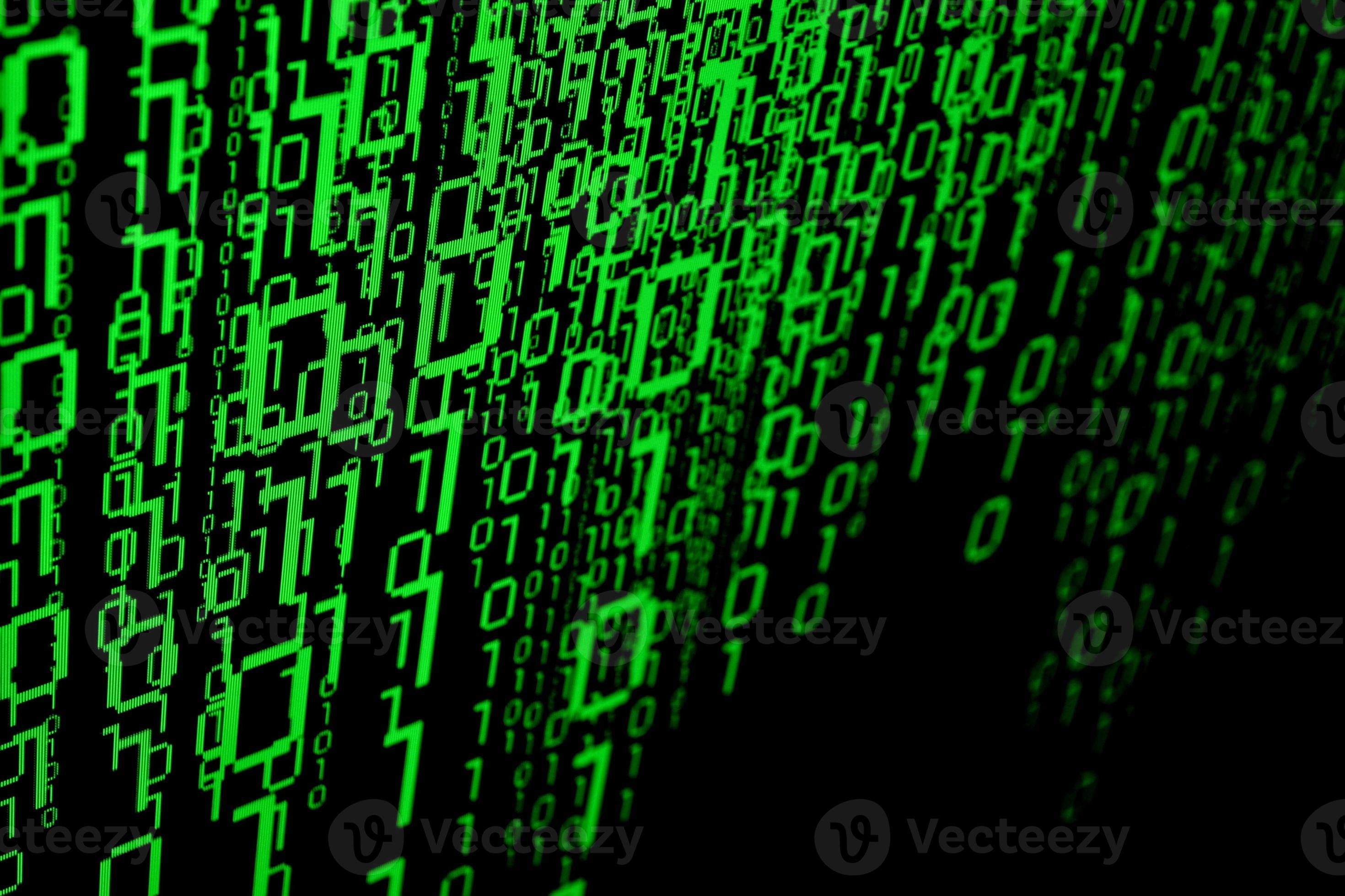 Green Binary Code Digits on Black Background 22069083 Stock Photo at ...