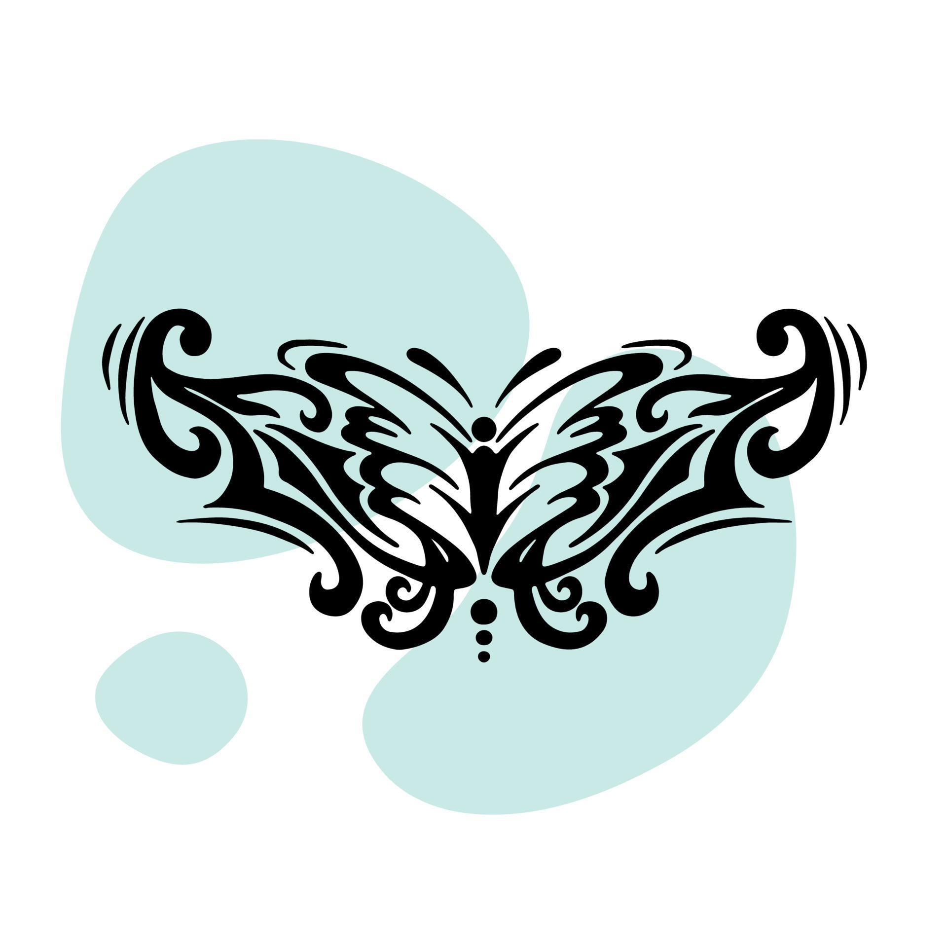 A Girls Transferable Temporary Tattoo Celtic Butterfly In Lineart